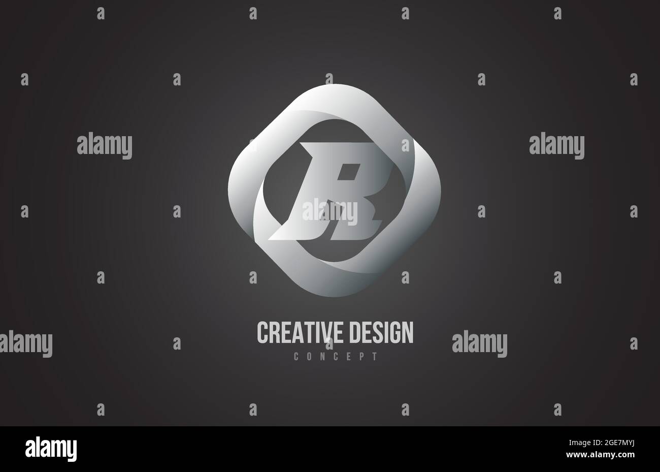R grey black alphabet letter logo icon. Creative design for business ...