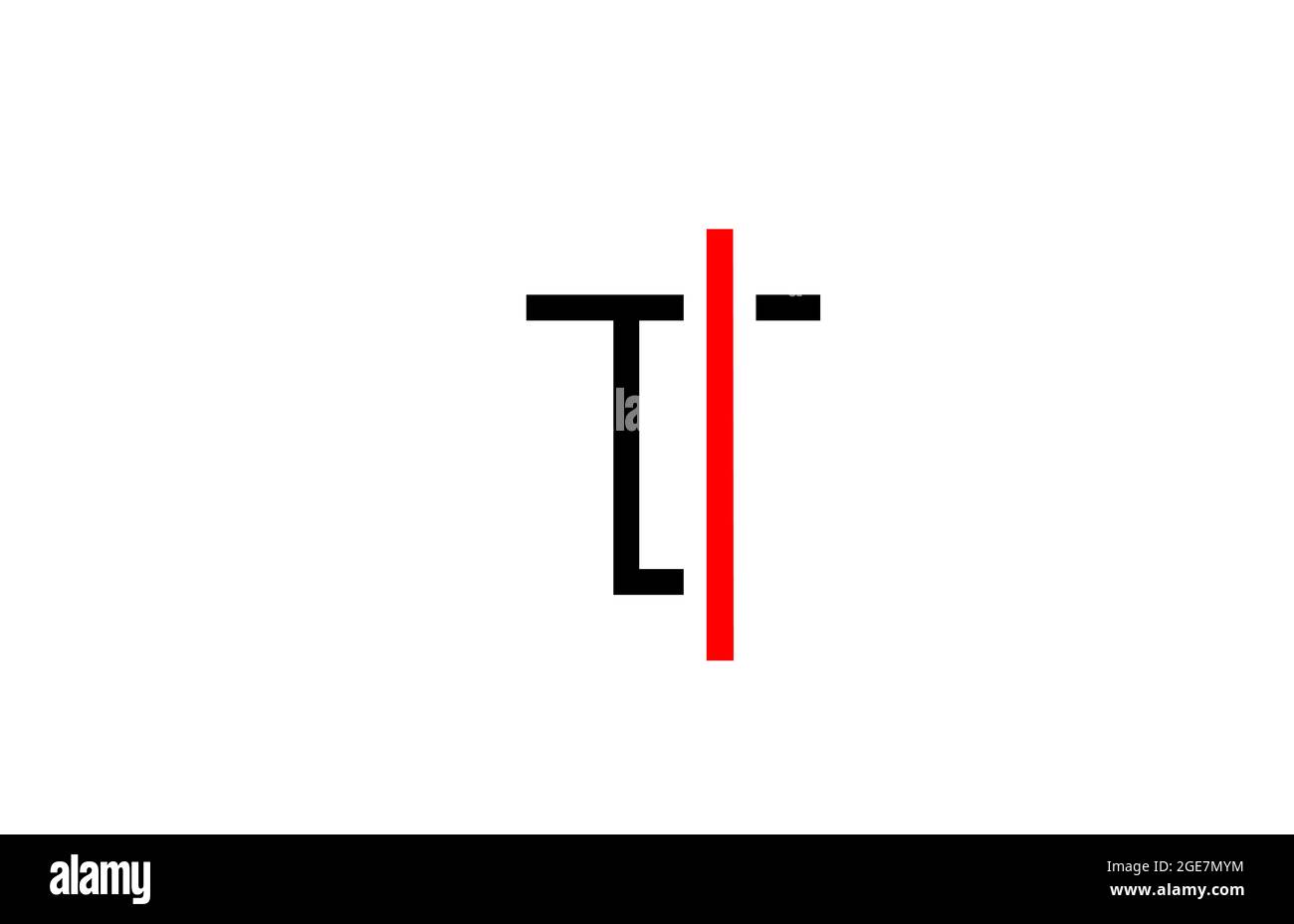 black red T line alphabet letter logo icon. Creative design for company ...