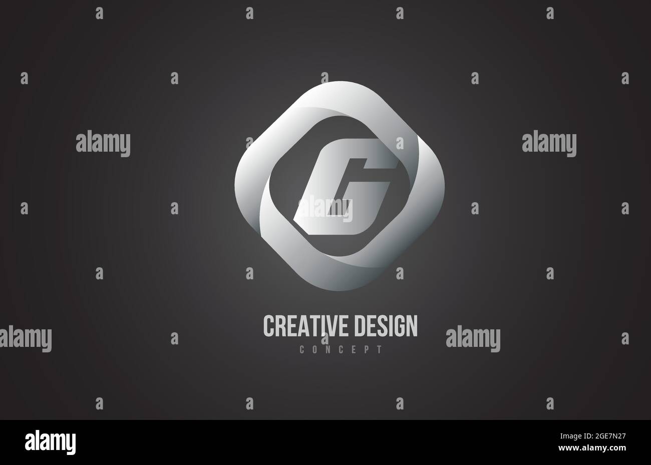 G grey black alphabet letter logo icon. Creative design for business ...
