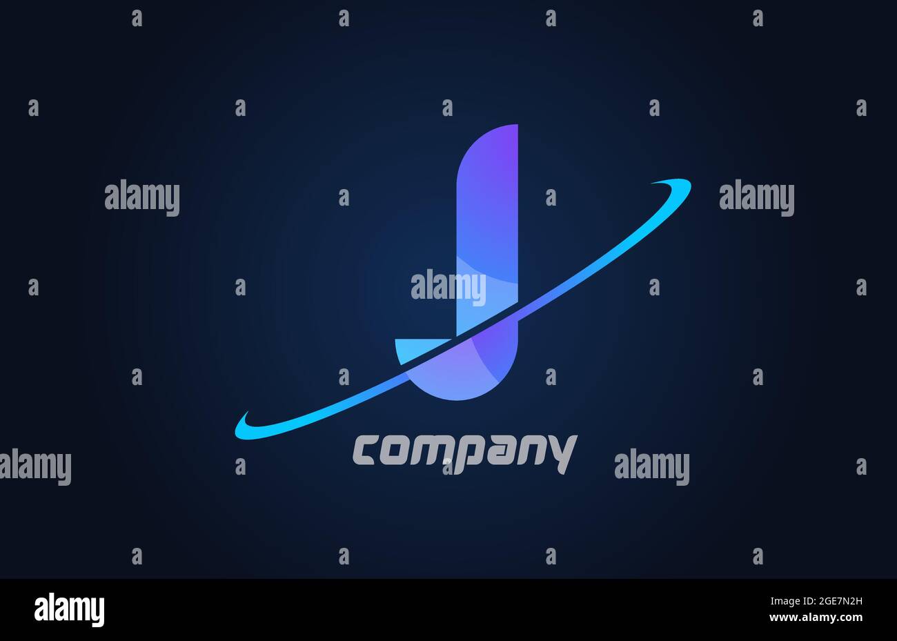 J blue swoosh alphabet letter logo icon template. Creative design for ...
