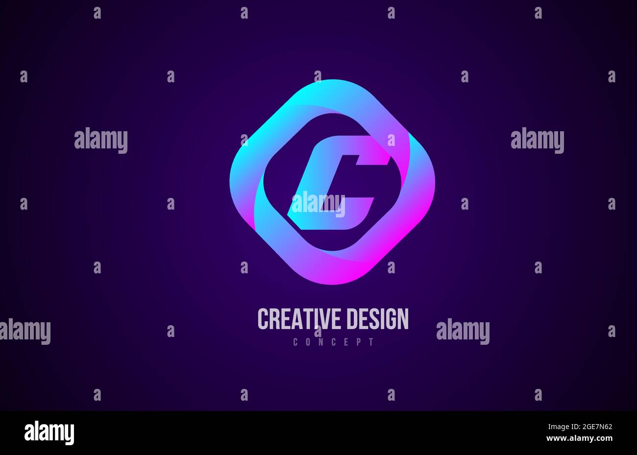 pink C alphabet letter logo icon. Creative design template for company ...