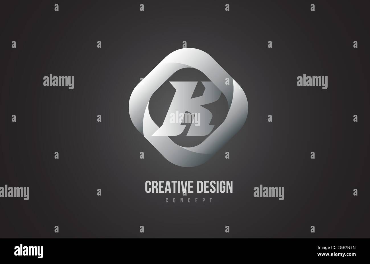 K grey black alphabet letter logo icon. Creative design for business ...