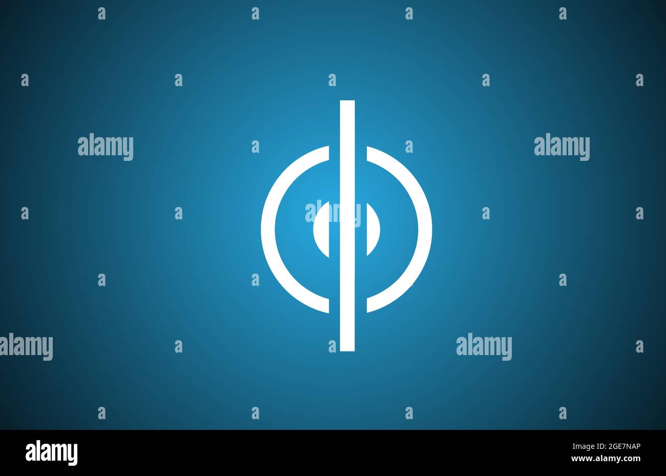blue white O line alphabet letter logo icon. Creative design template ...