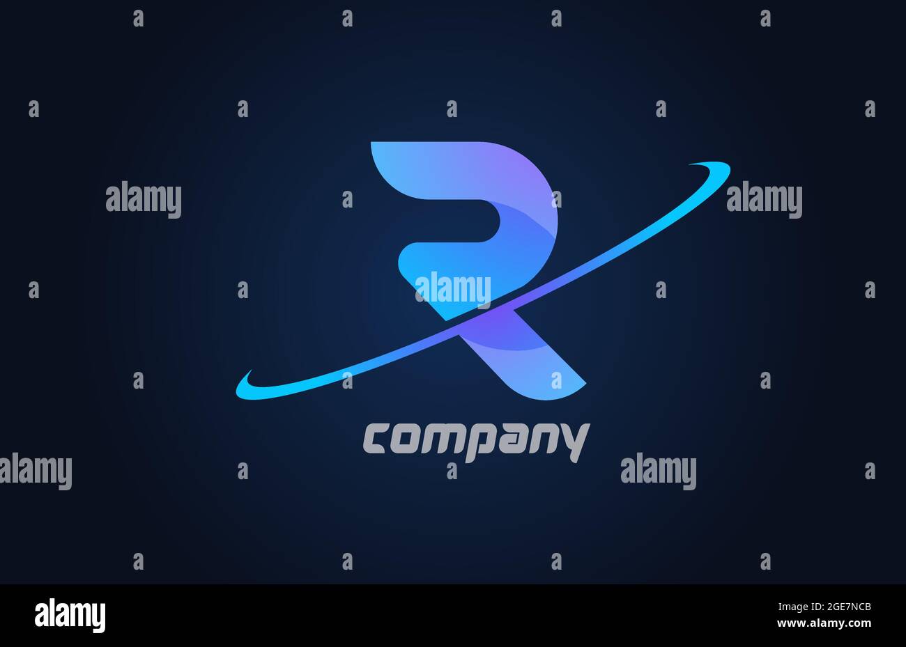 R blue swoosh alphabet letter logo icon template. Creative design for ...