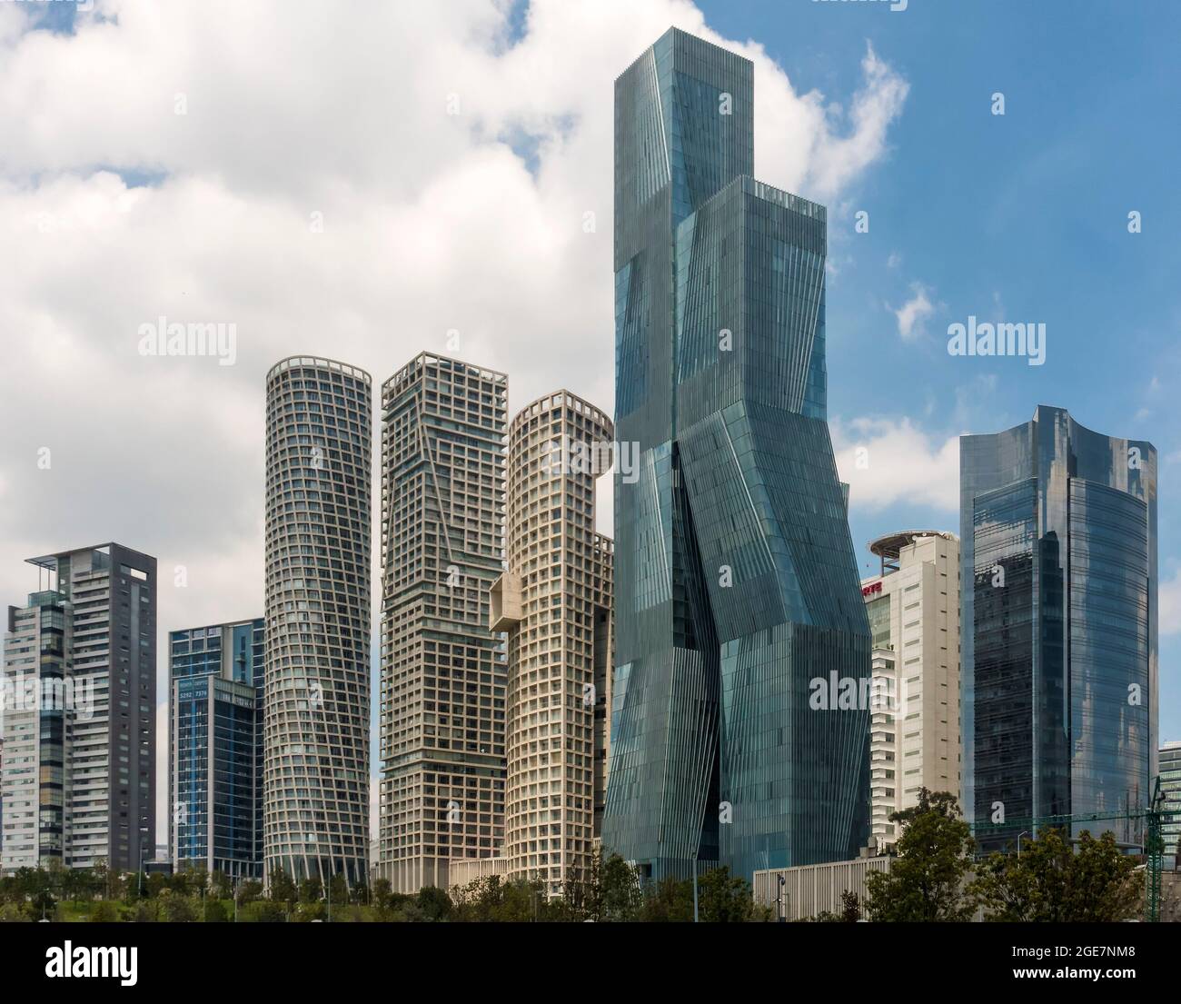 High-rise buildings on Paseo de los Arquitectos, Santa Fe, Mexico City ...