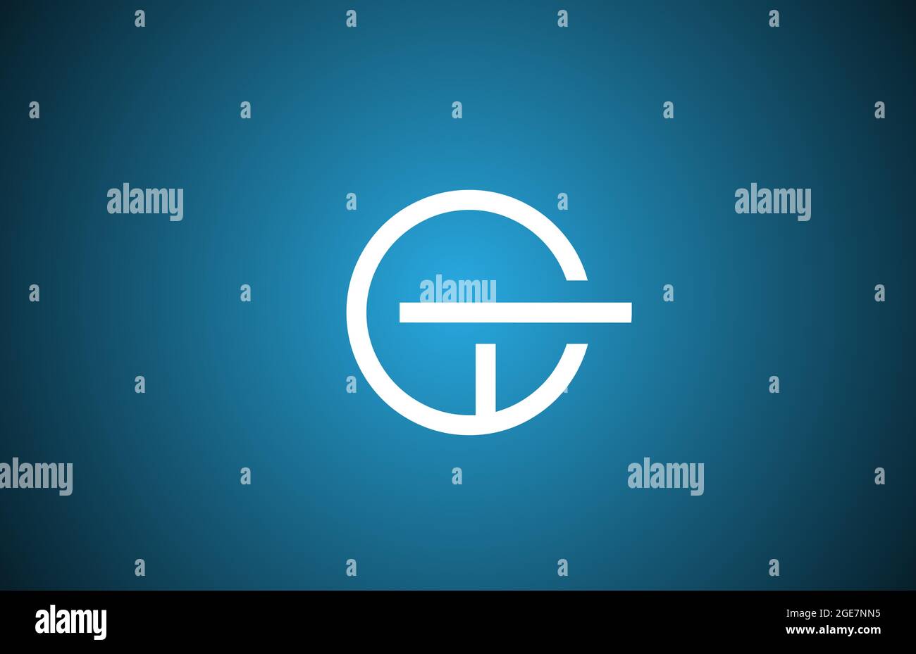 blue white G line alphabet letter logo icon. Creative design template ...