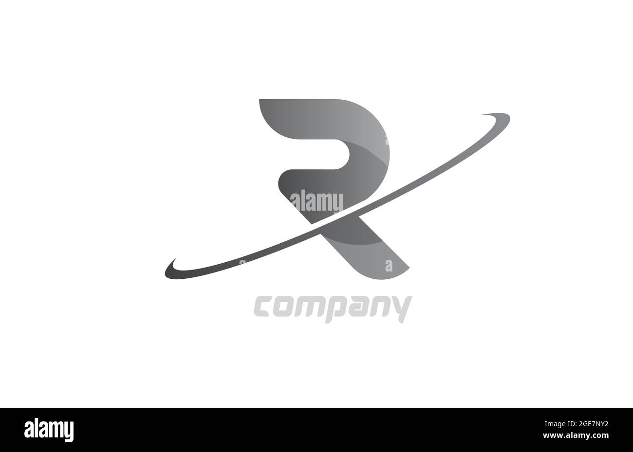 swoosh grey R simple alphabet letter logo icon. Creative design ...