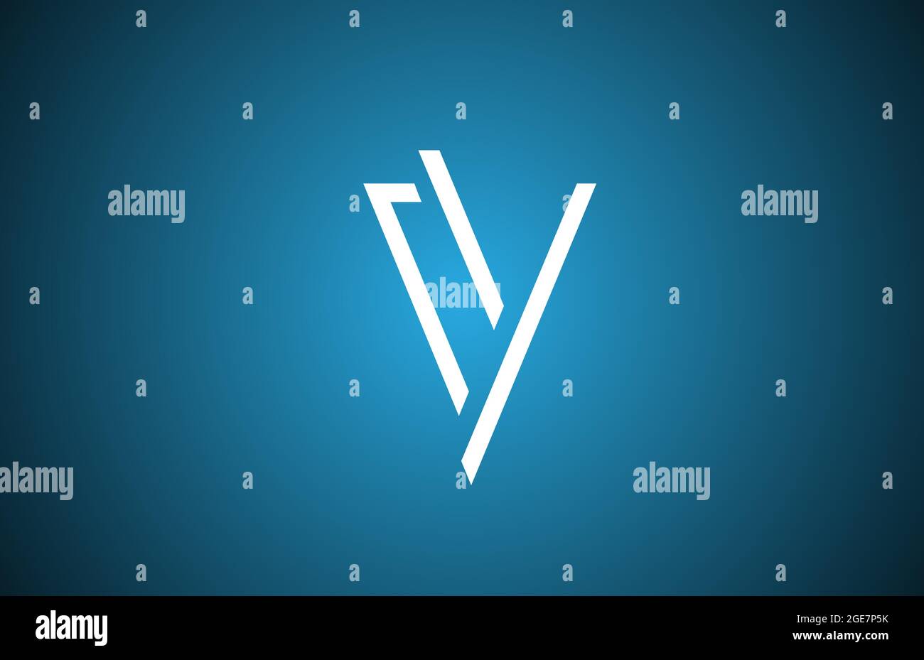 Blue white line design letter hi-res stock photography and images - Alamy