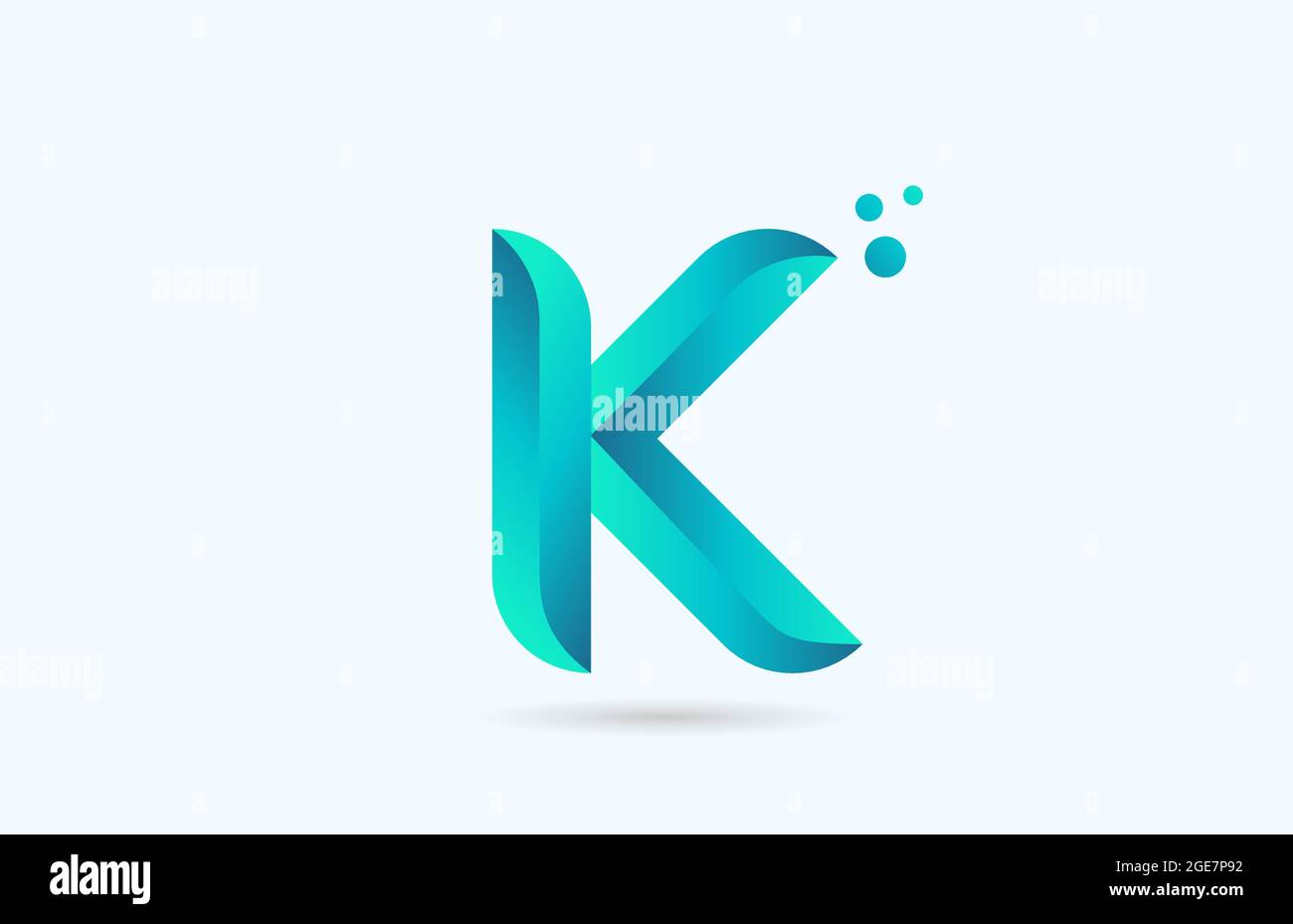 blue gradient K alphabet letter logo template. Creative design icon for ...