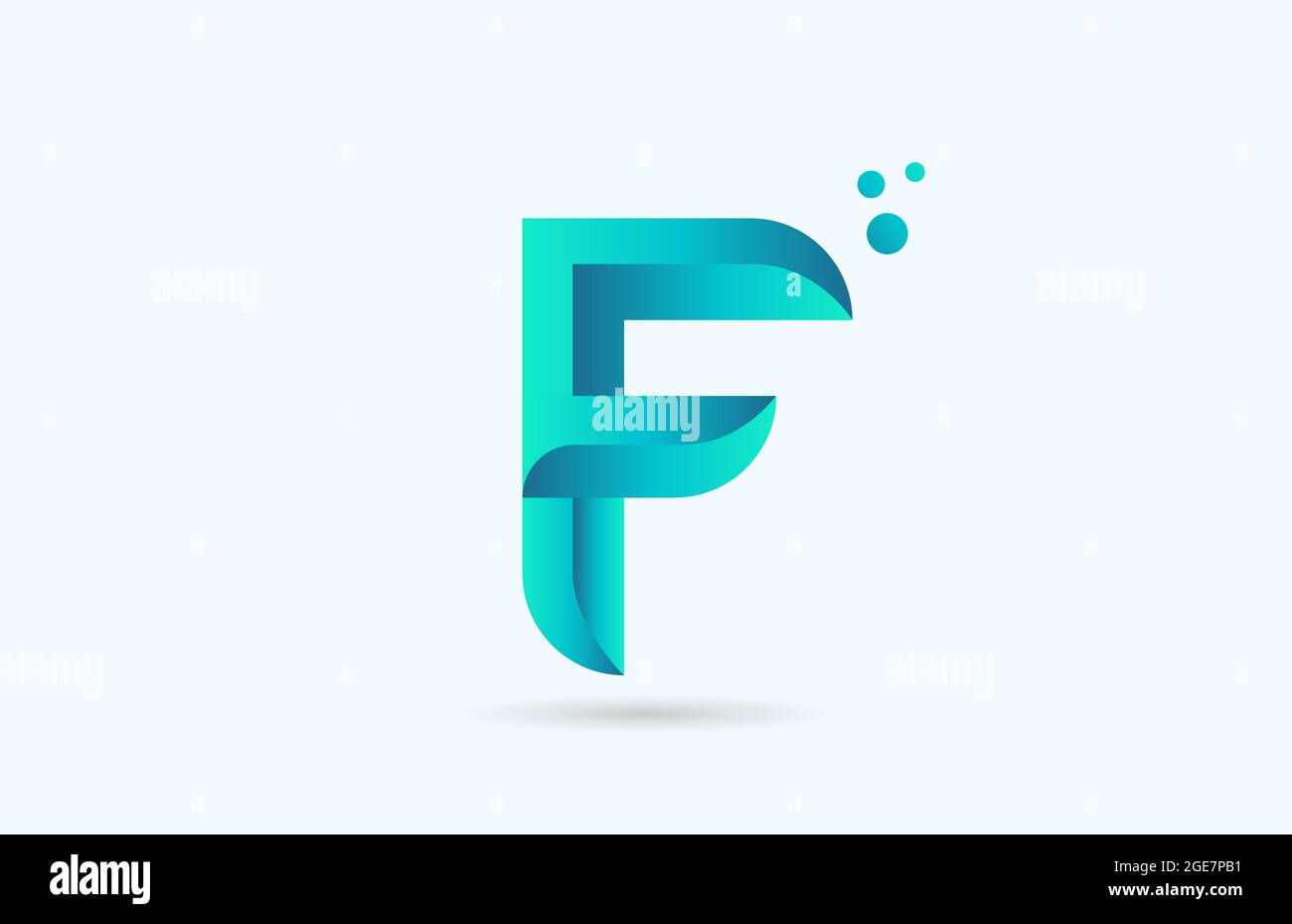 blue gradient F alphabet letter logo template. Creative design icon for ...