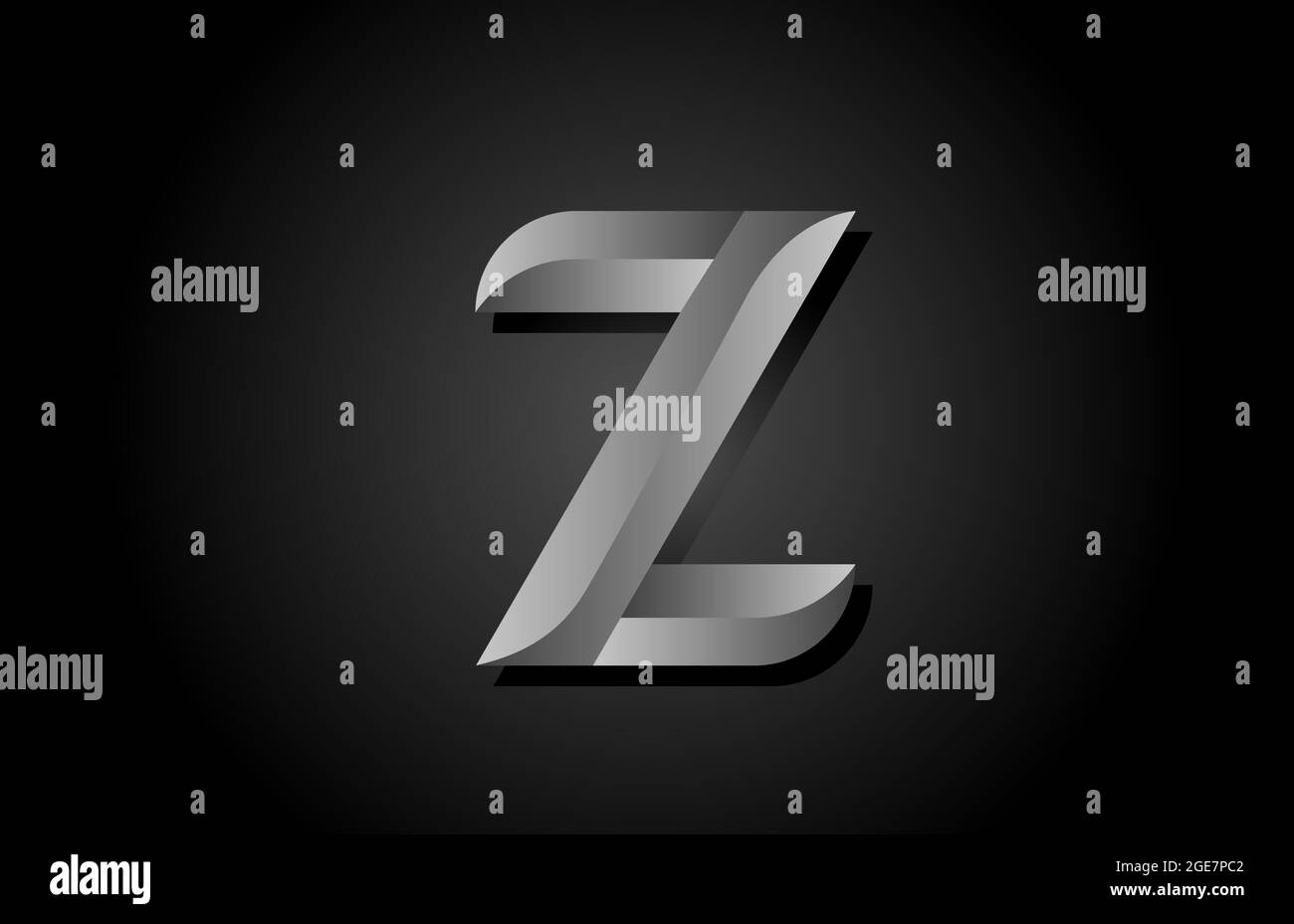black grey gradient Z alphabet letter logo icon. Creative design ...