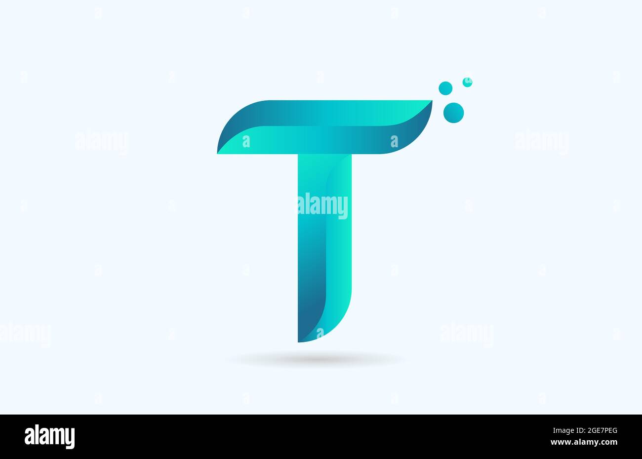 blue gradient T alphabet letter logo template. Creative design icon for ...