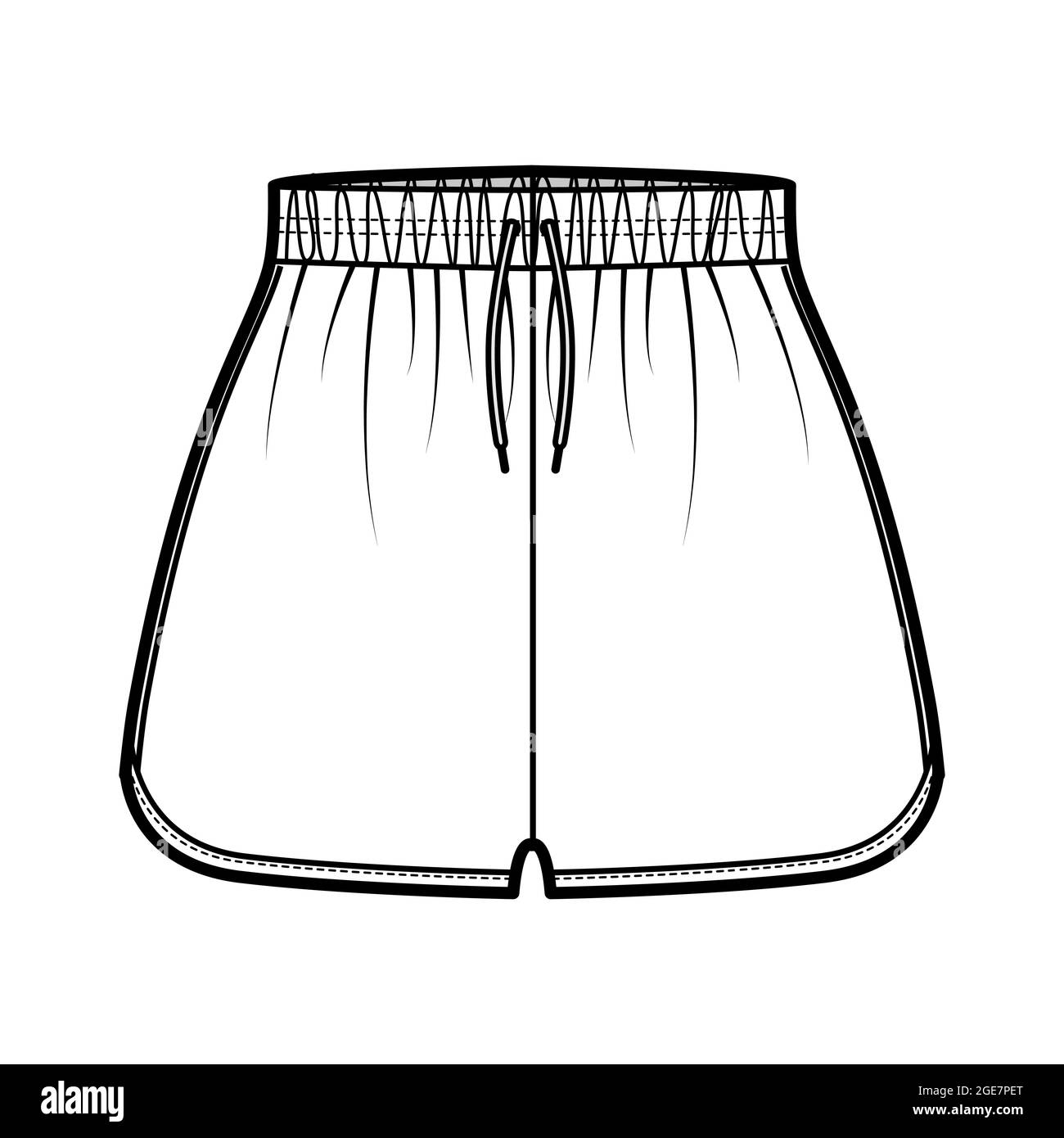 Sport training shorts Activewear technical fashion illustration with ...