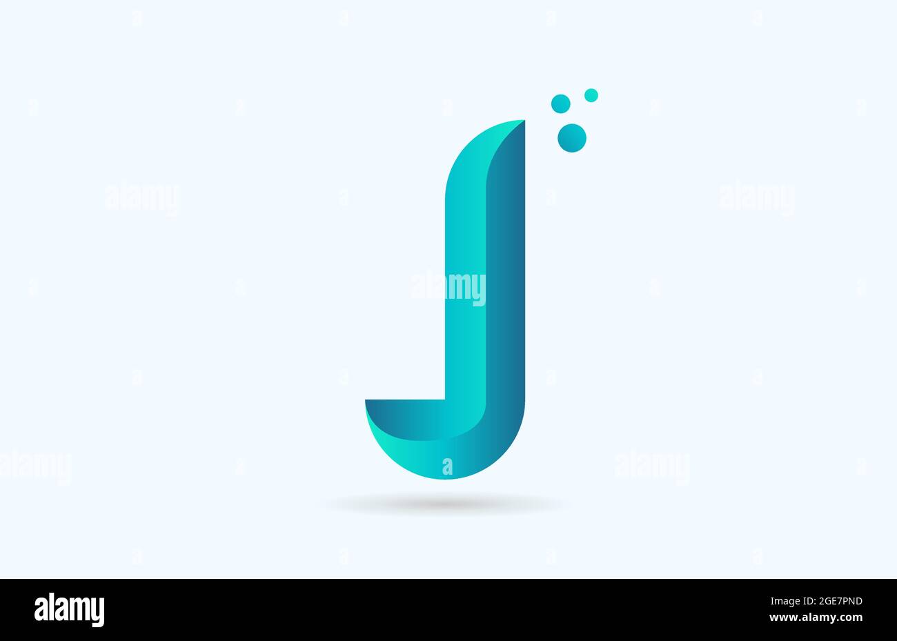 blue gradient J alphabet letter logo template. Creative design icon for ...