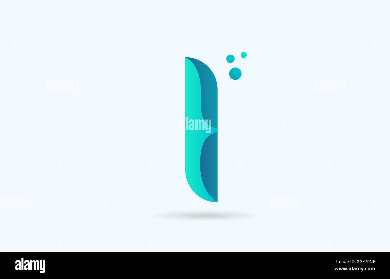 blue gradient I alphabet letter logo template. Creative design icon for ...