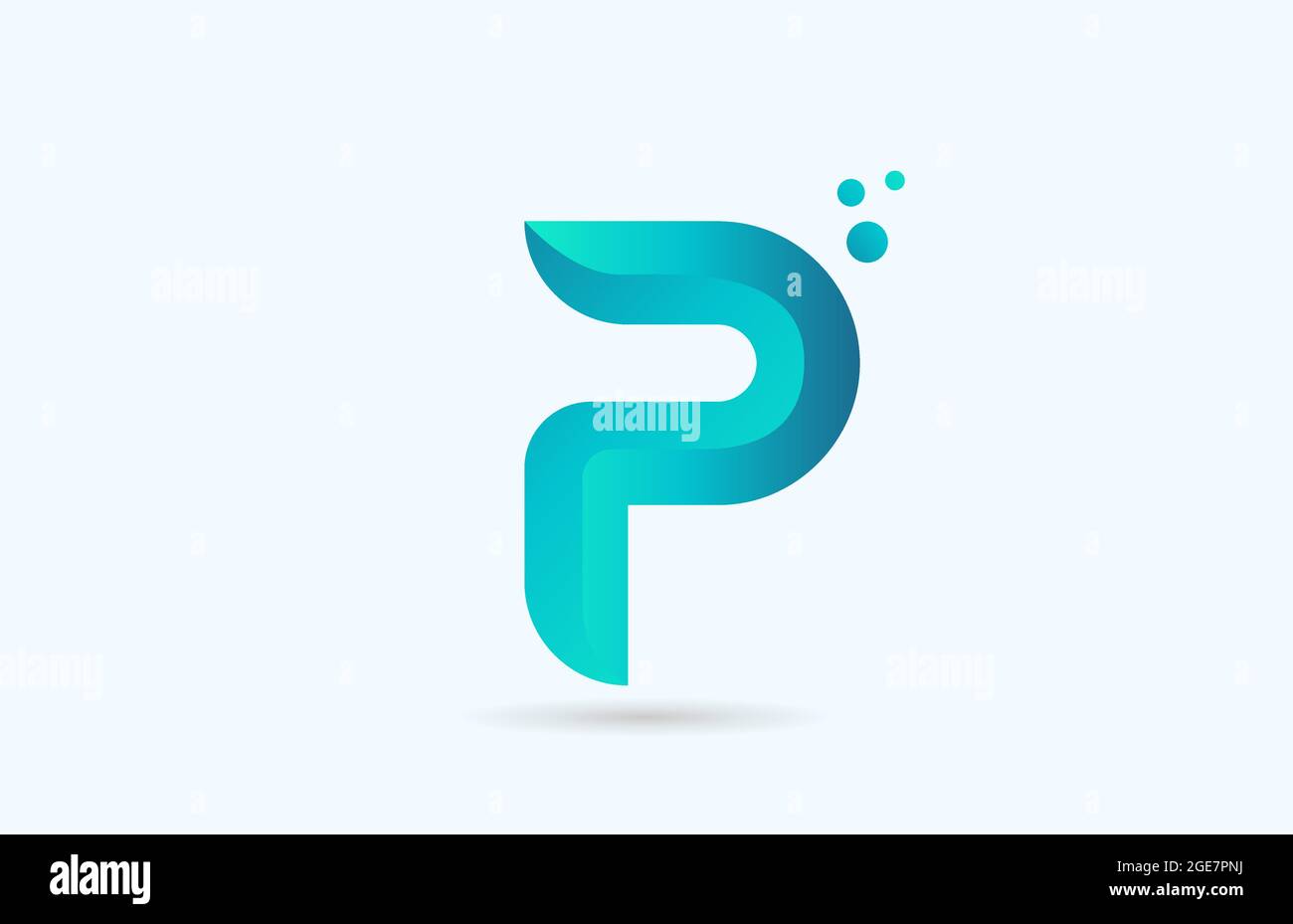 blue gradient P alphabet letter logo template. Creative design icon for ...
