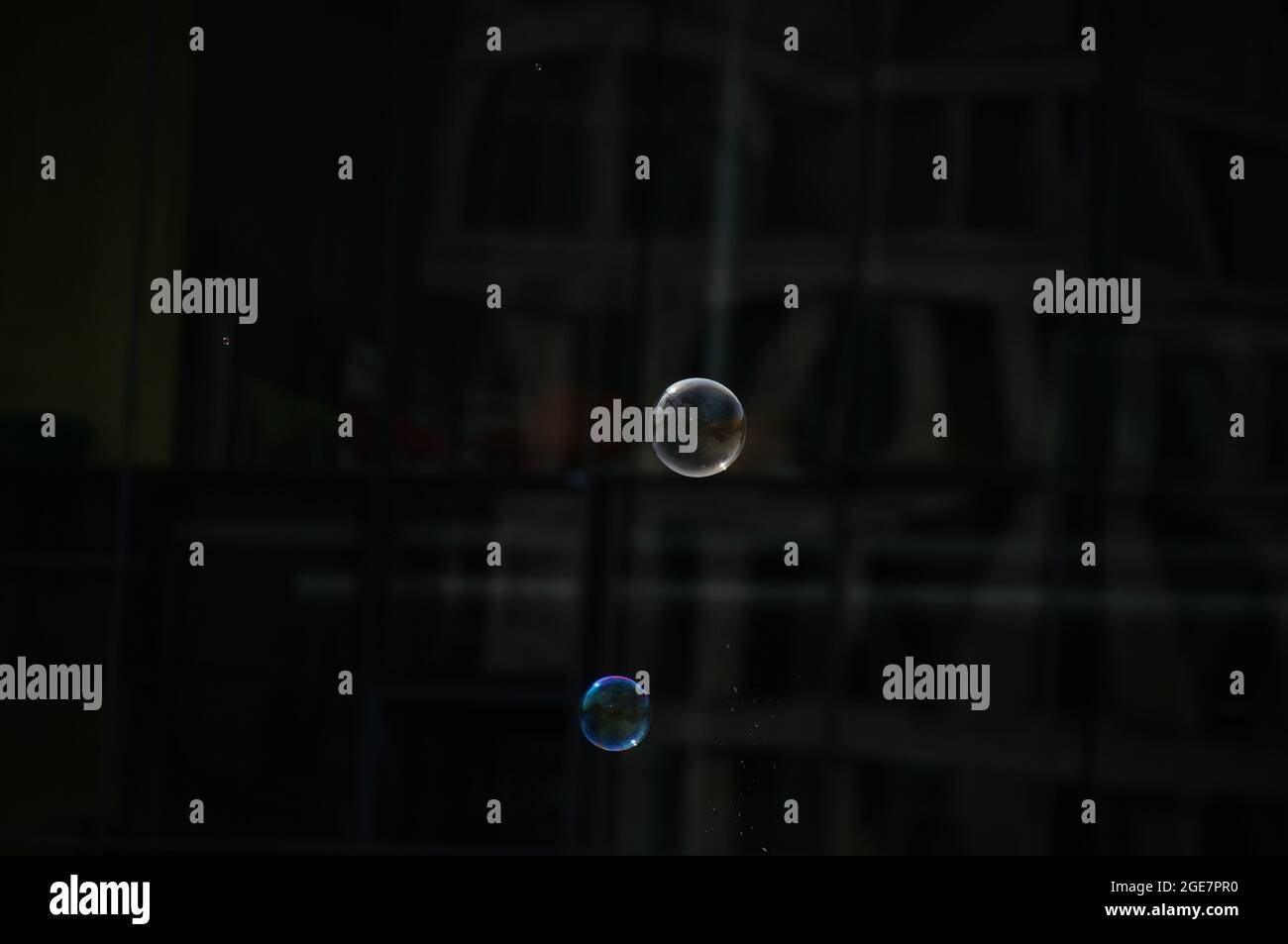 Soap bubbles floating in the air Stock Photo - Alamy