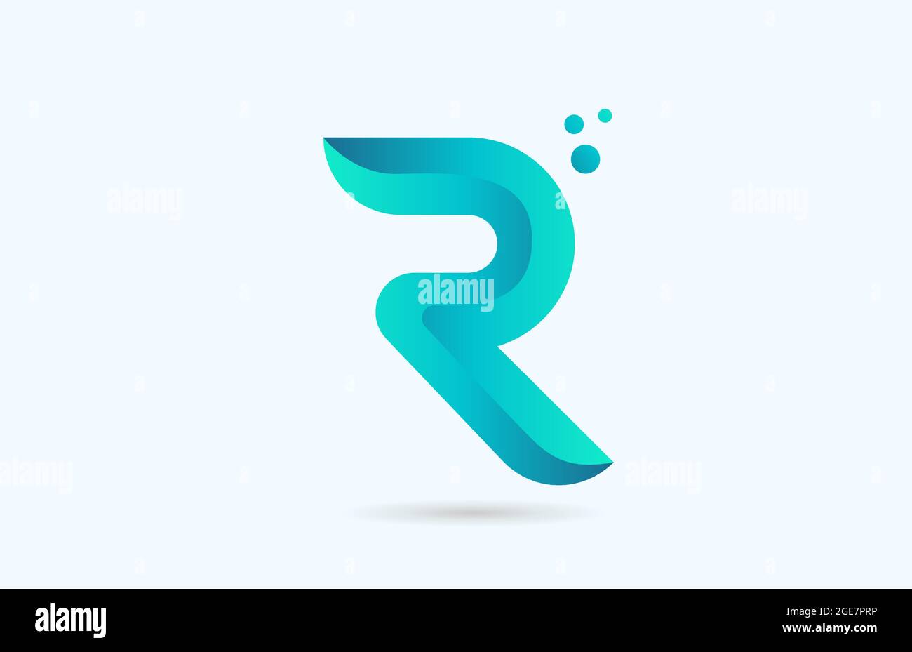 blue gradient R alphabet letter logo template. Creative design icon for ...