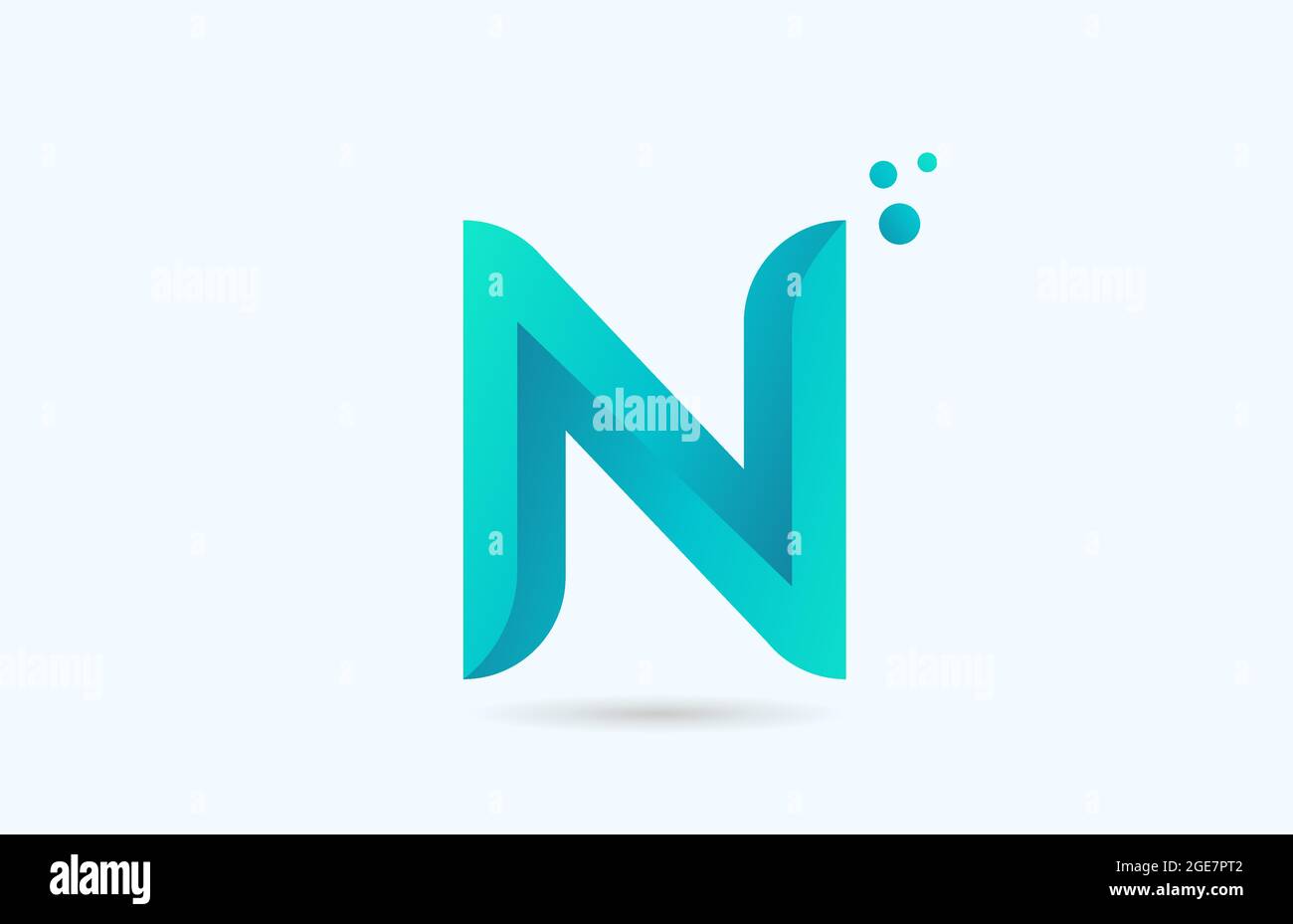 blue gradient N alphabet letter logo template. Creative design icon for ...