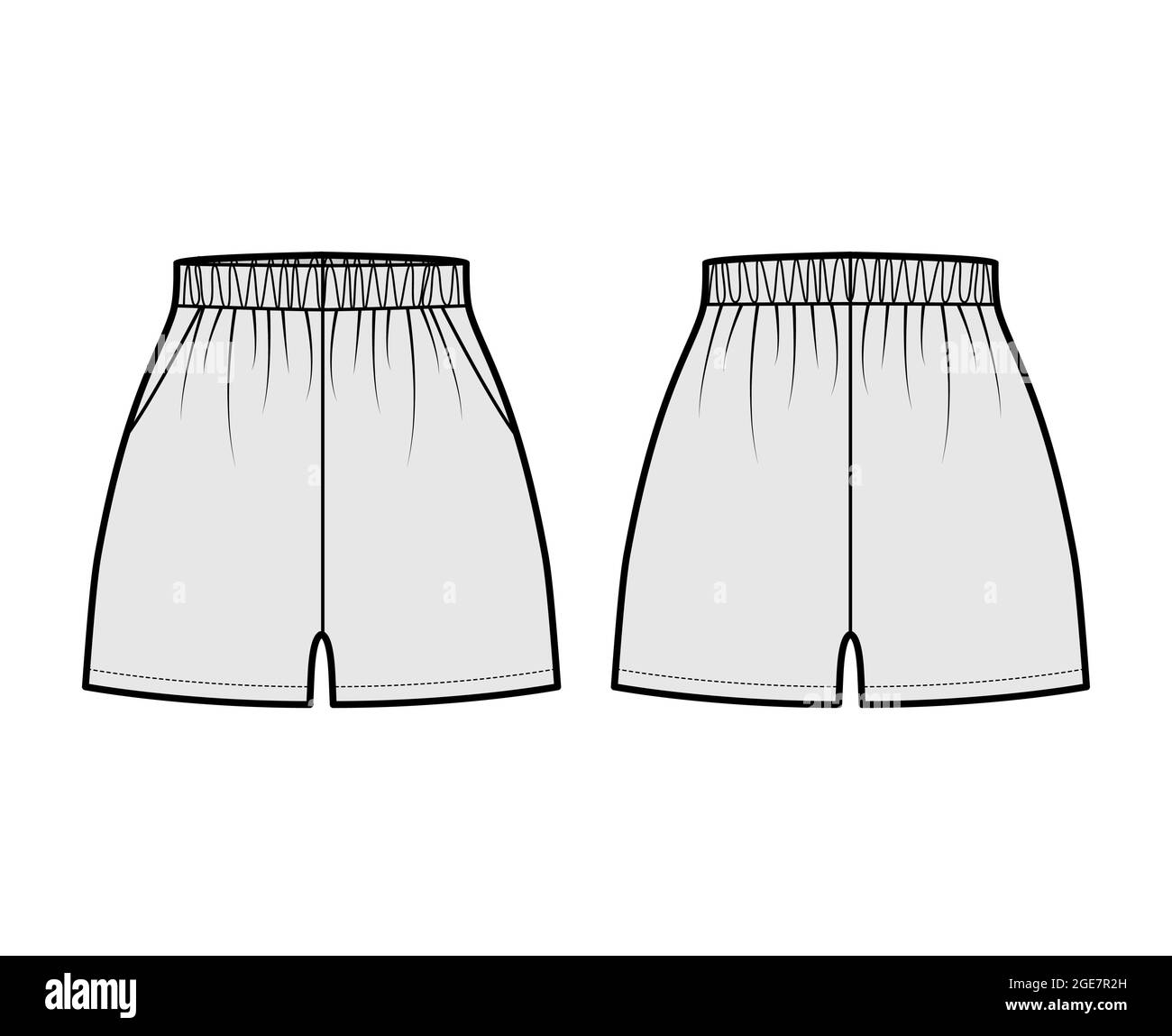 Sport training shorts Activewear technical fashion illustration with ...