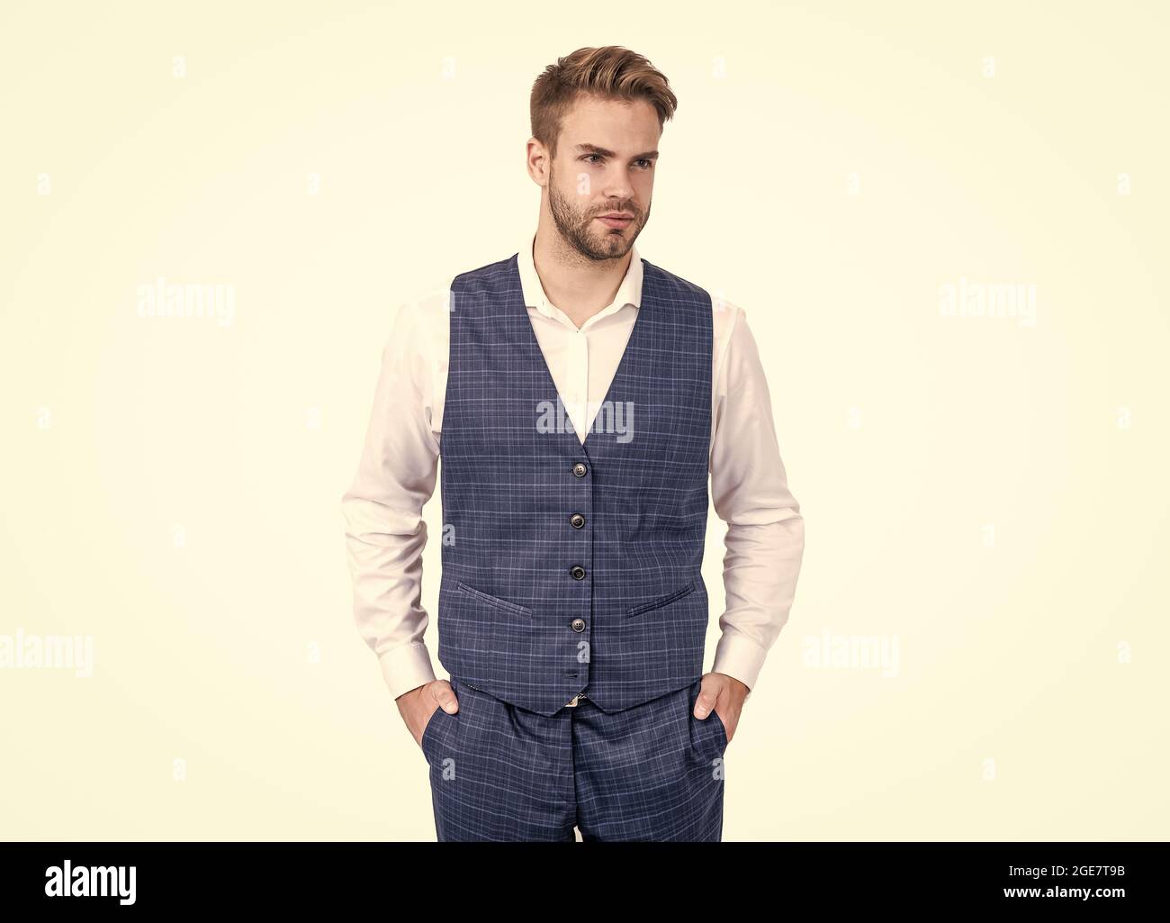 A master of style. Stylish man isolated on white. Wearing formal style ...