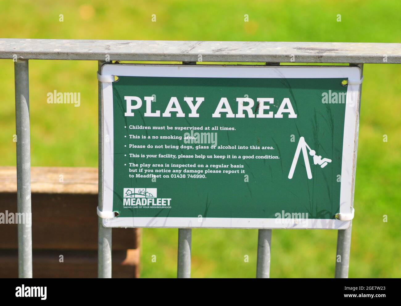 Child play area sign Stock Photo - Alamy