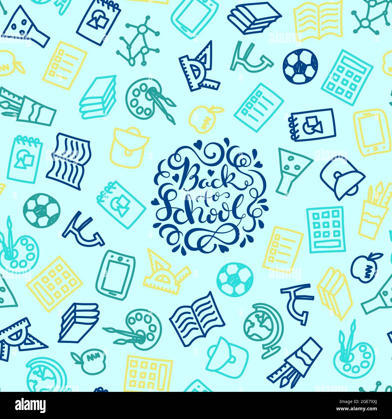 Seamless background with school icons , vector illustration Stock ...