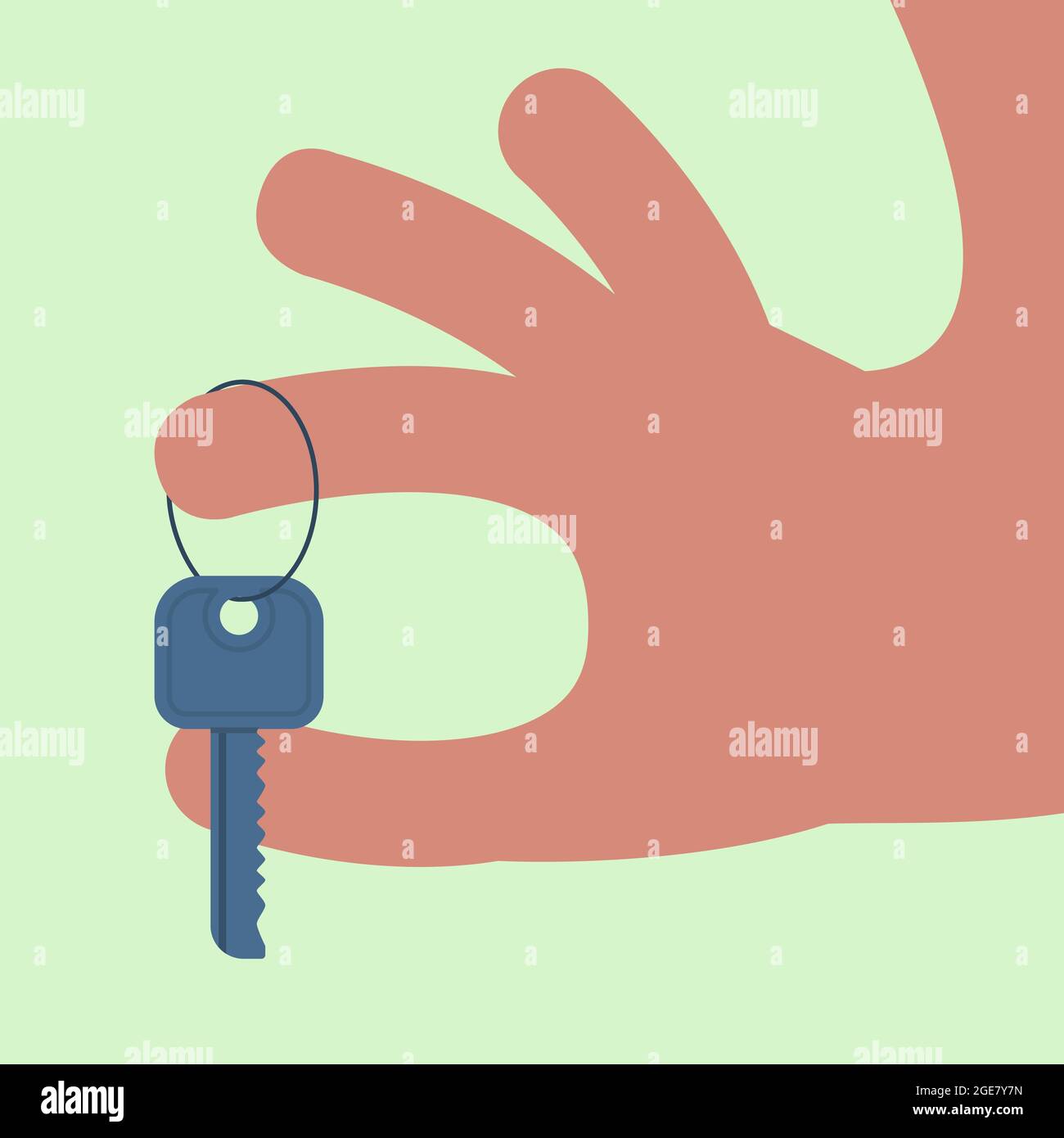 Hand holding a key. Flat design Stock Vector Image & Art - Alamy