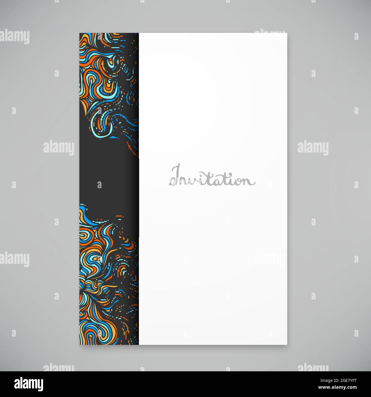 Beautiful card with bright doodle pattern, vector illustration Stock ...