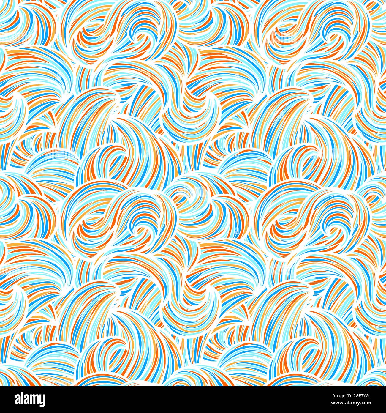 Bright wave pattern, seamless background, vector illustration Stock ...