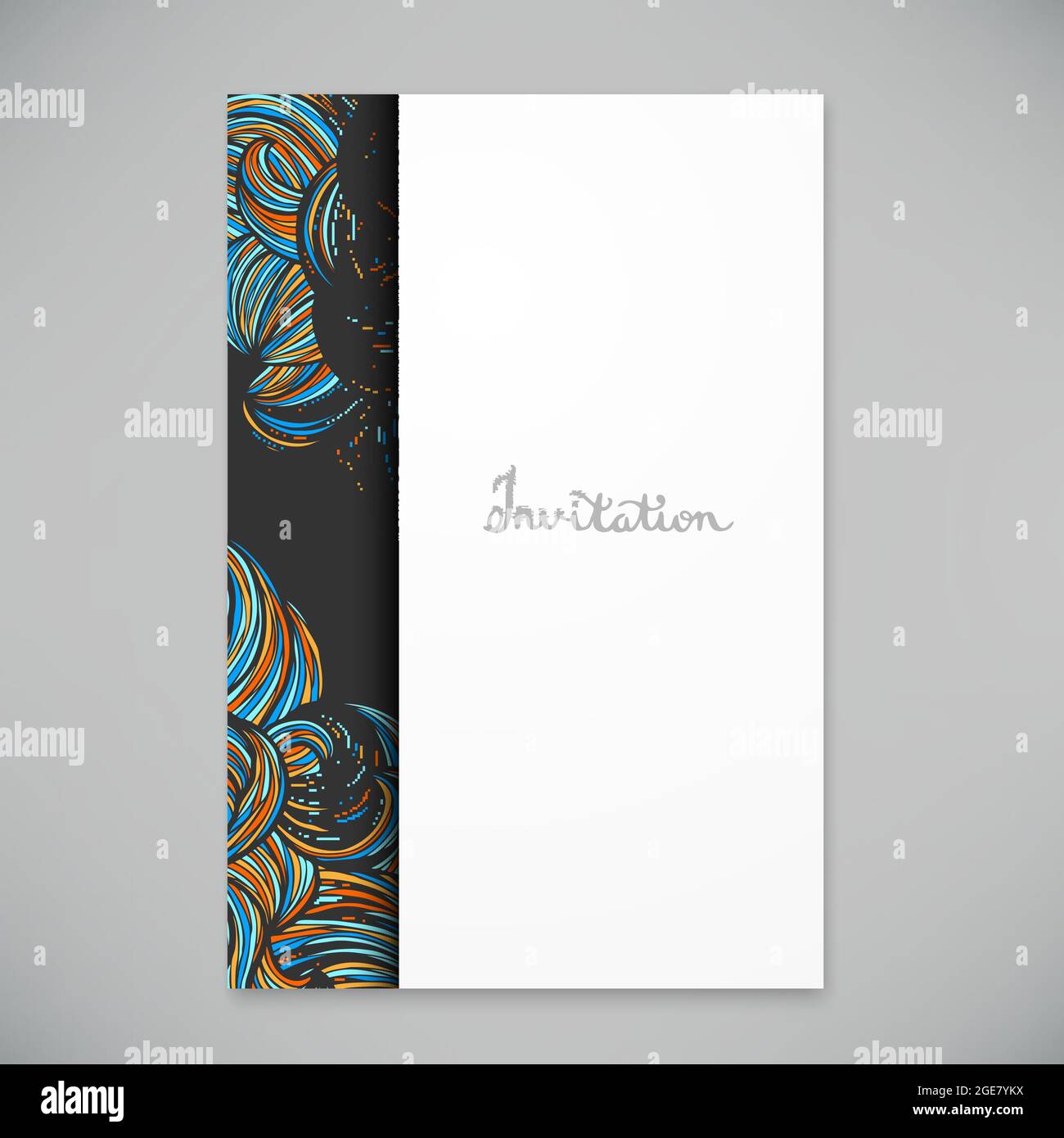 Beautiful card with bright doodle pattern, vector illustration Stock ...
