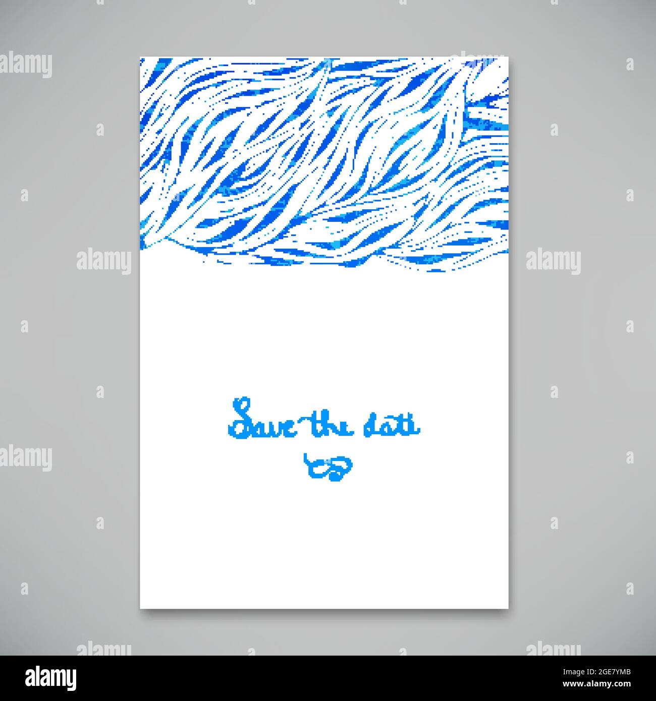 Beautiful card template with wave pattern, vector illustration Stock ...