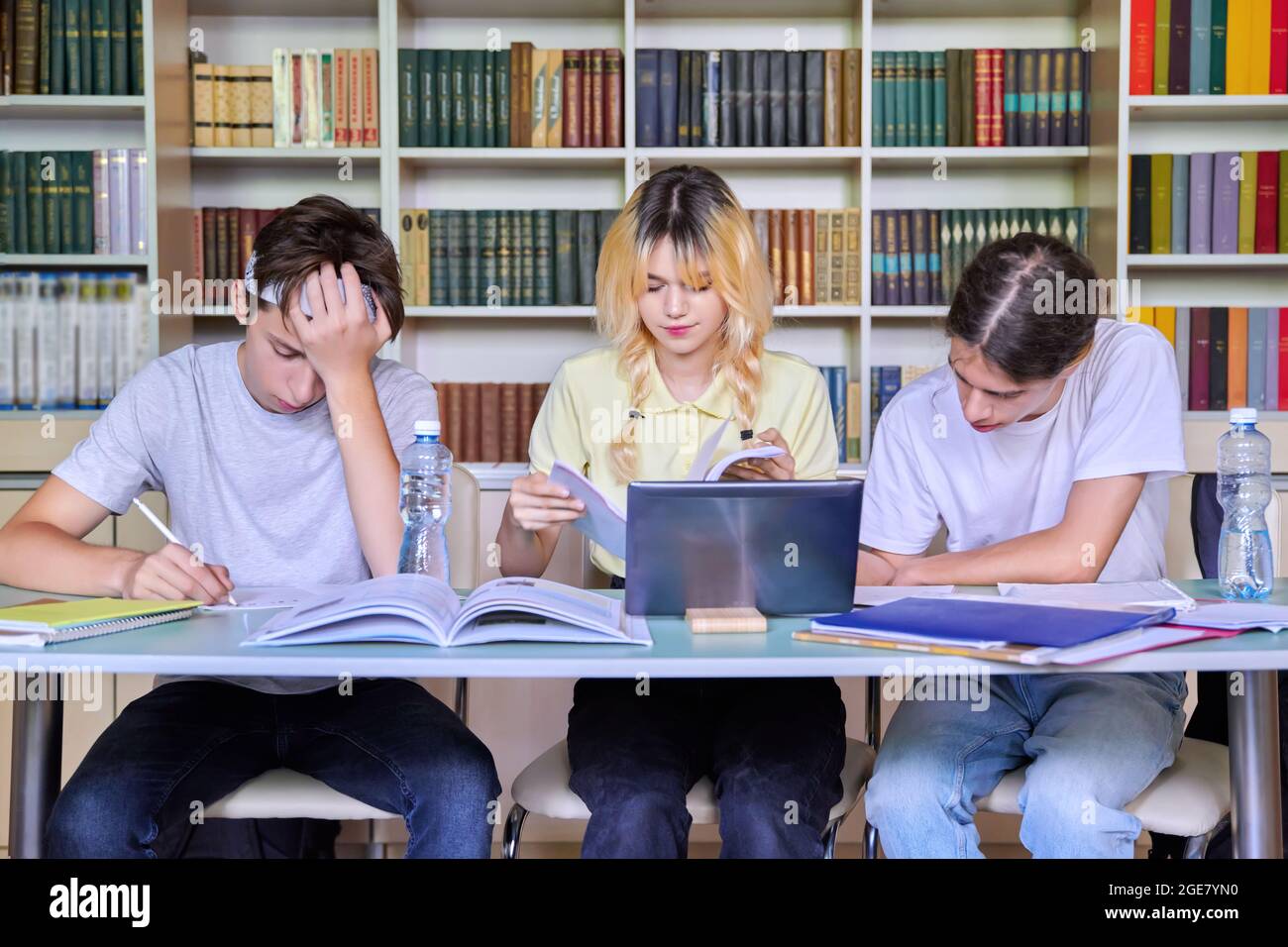 Group teenage students working in hi-res stock photography and images ...