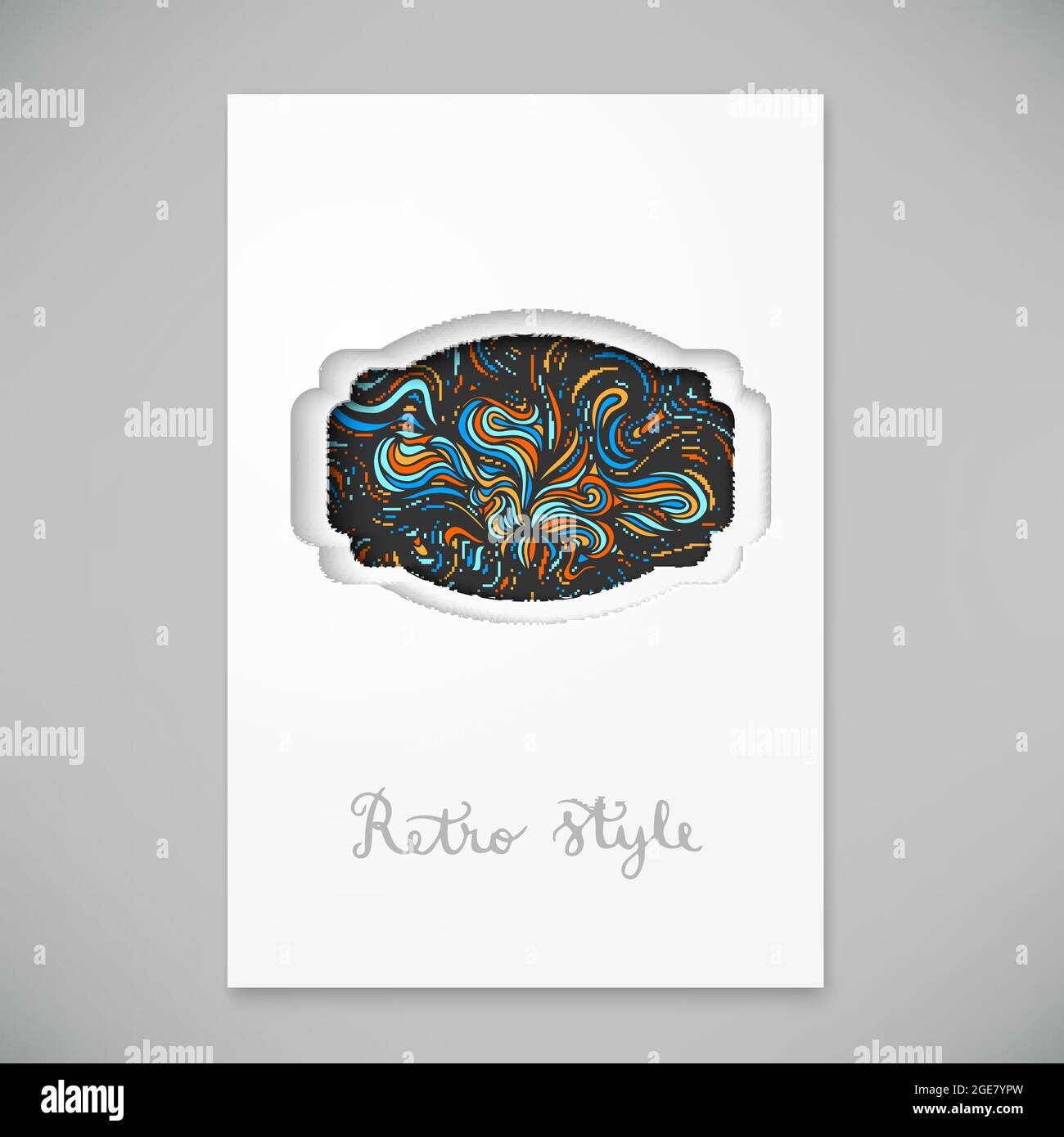 Beautiful card with bright doodle pattern, vector illustration Stock ...