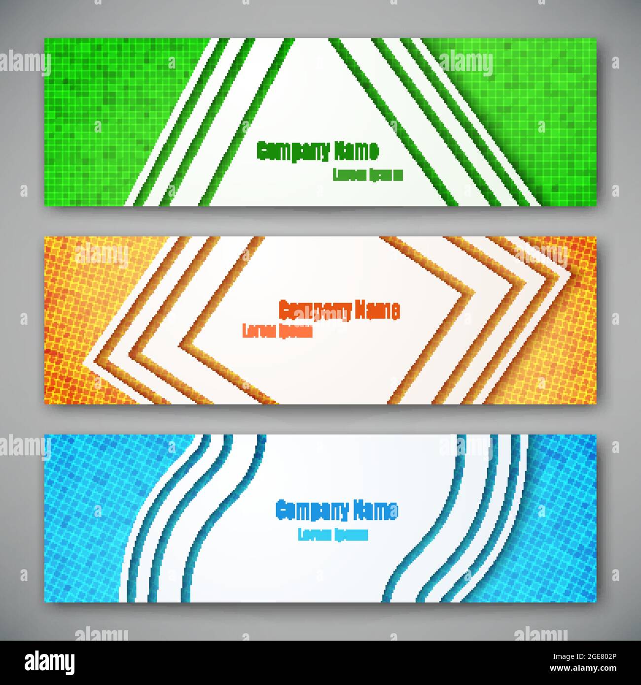 Set of three banners, abstract headers, vector illustration Stock ...