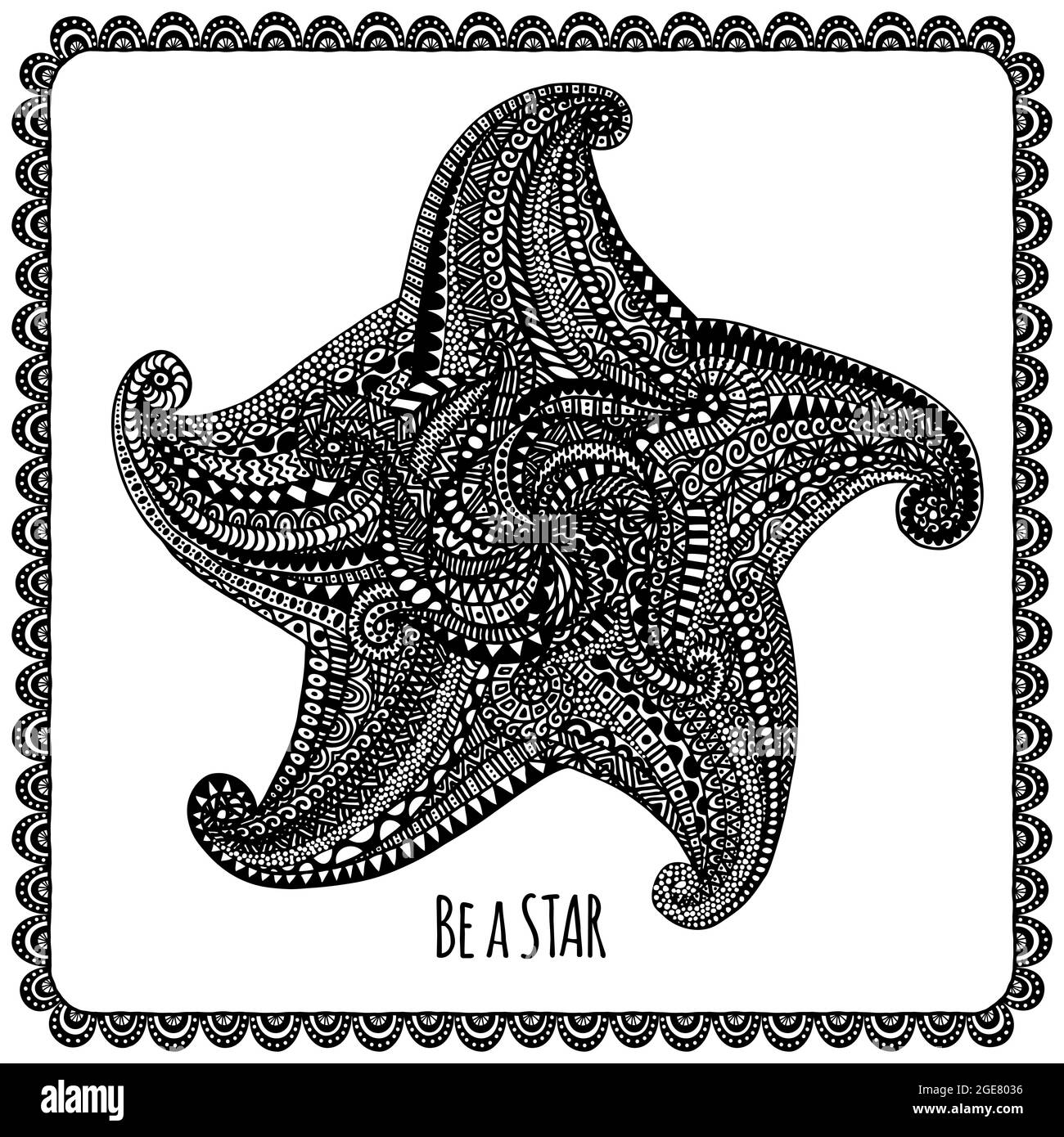 Be a star poster. Hand-drawn star, vector illustration Stock Vector ...