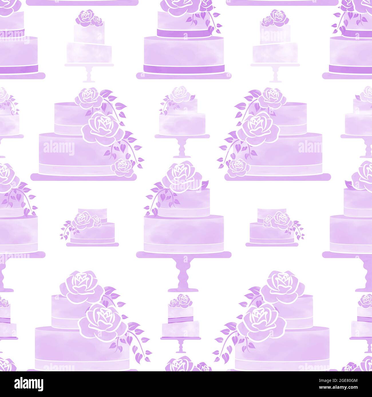 Purple Watercolor Cake Pattern Design Stock Photo - Alamy