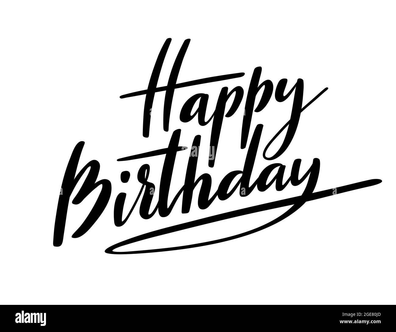 Happy Birthday Typography With Hand Drawn Lettering Vector