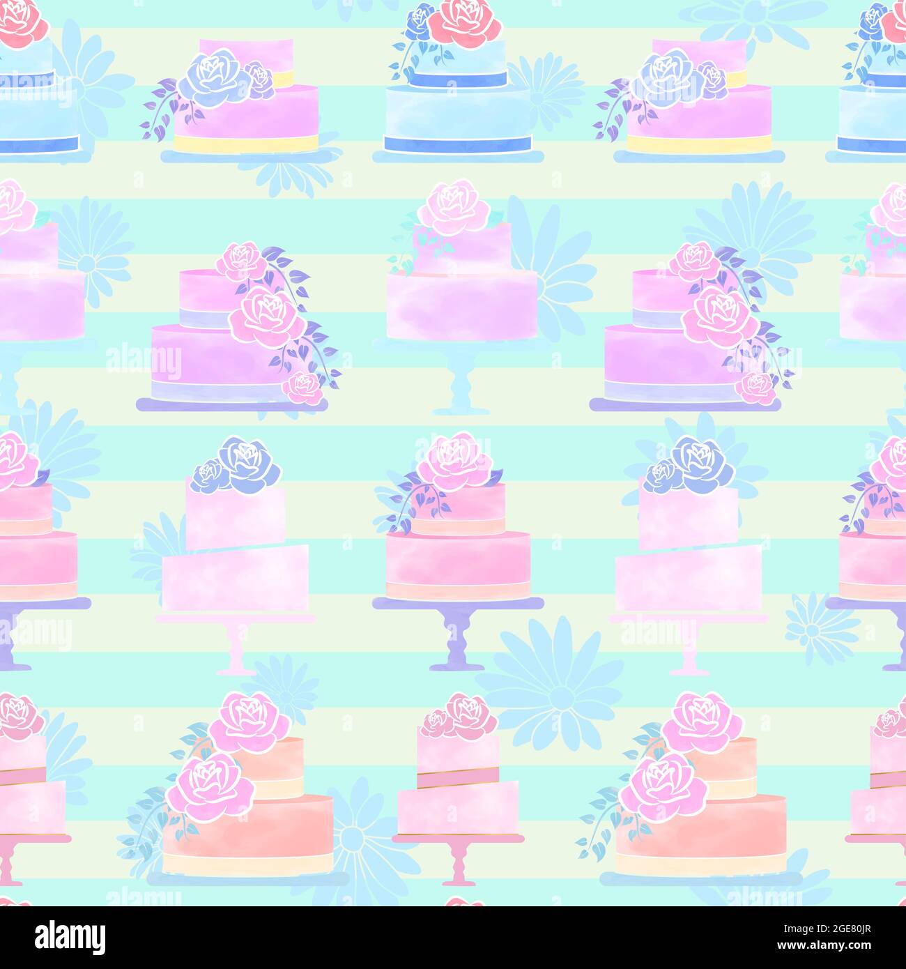 Green Watercolor Cake Pattern Background Stock Photo - Alamy
