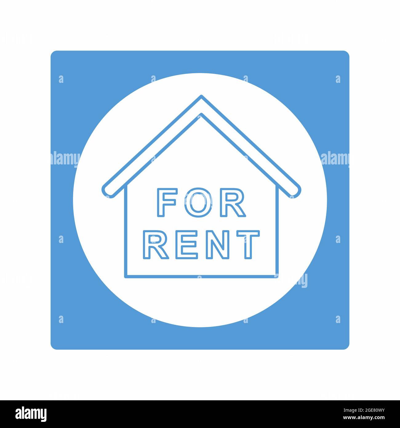 Vector Graphic of For Rent House - White Moon Style - simple ...