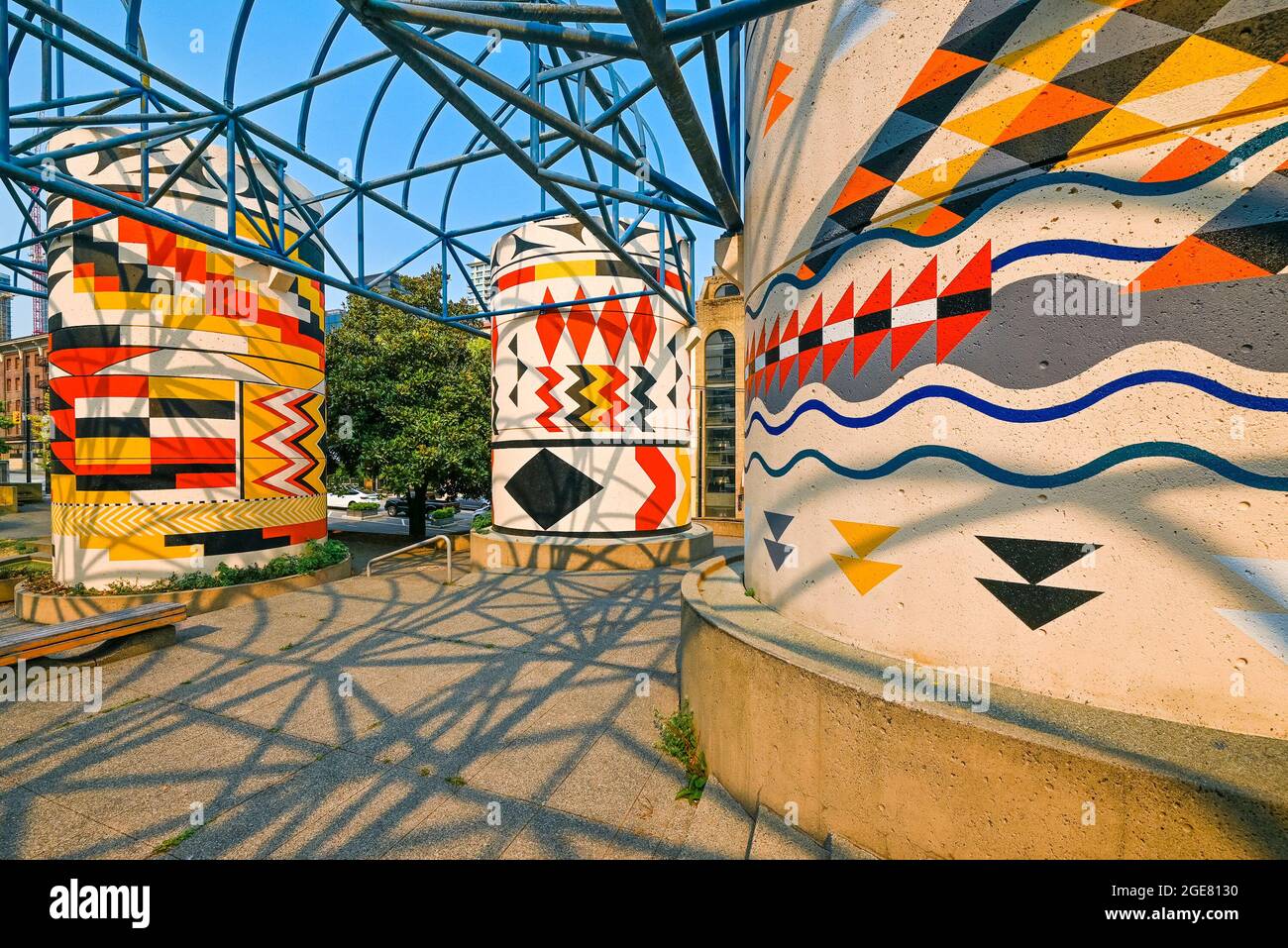 Blanketing the City, Indigenous mural, Cathedral Square, a ...