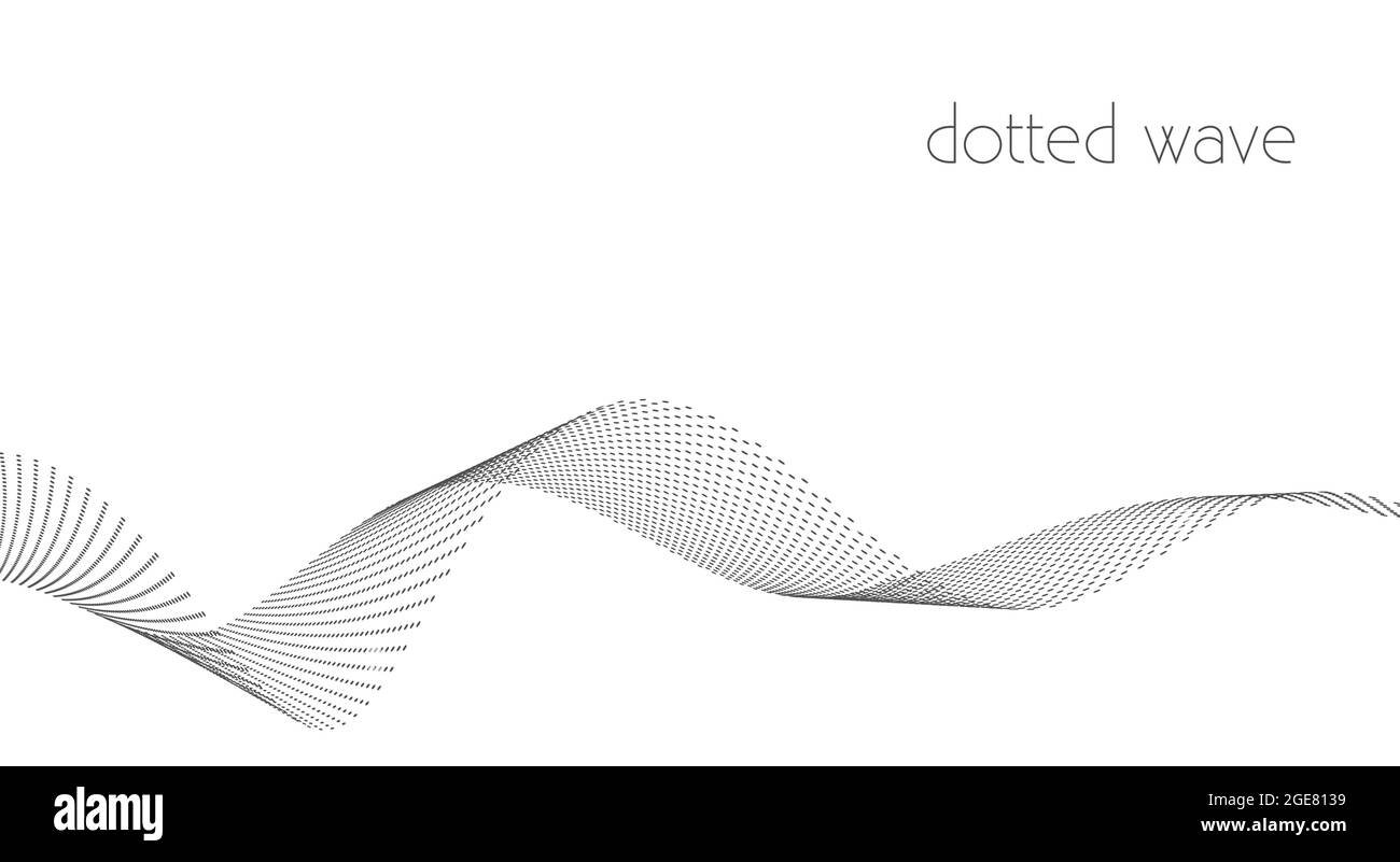 Simple abstract dotted wave on white background. Minimal vector graphic ...