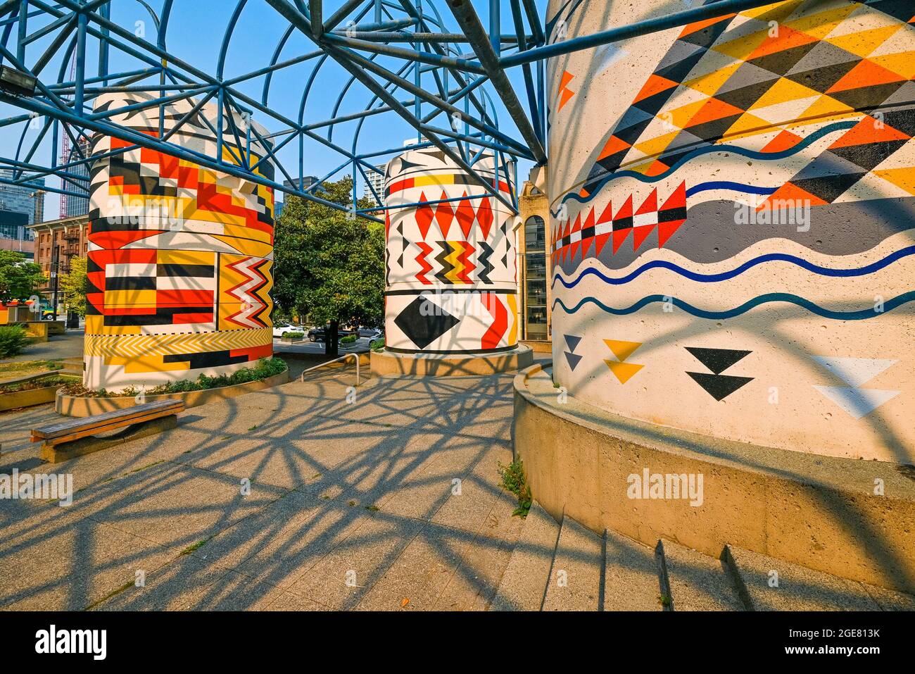 Blanketing the City, Indigenous mural, Cathedral Square, a ...