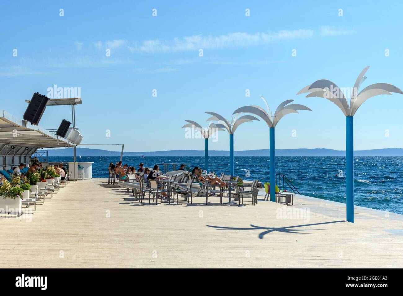 SPLIT, CROATIA - Jun 04, 2021: Jadran summer beach bar in Split Croatia ...