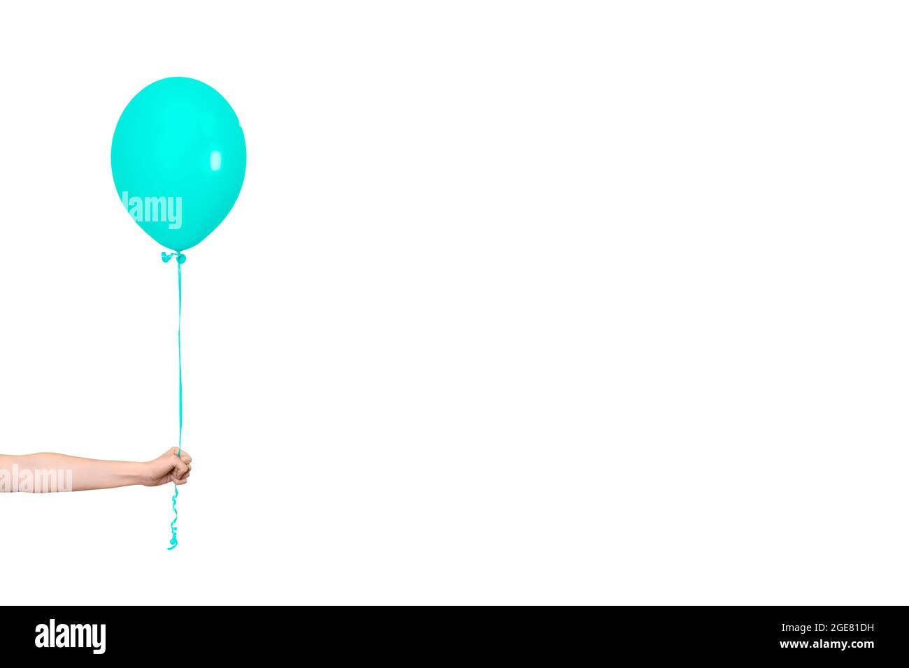 Hand hold blue balloon. Party or present concept. Blue Balloon and hand ...