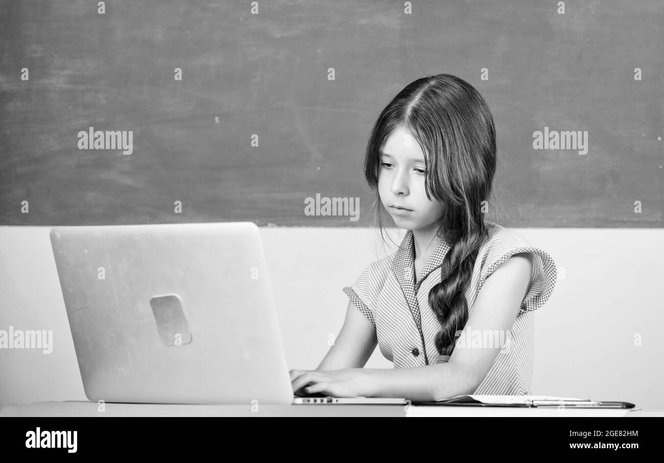 modern school. 4G internet for weblog. Online education. Working on ...