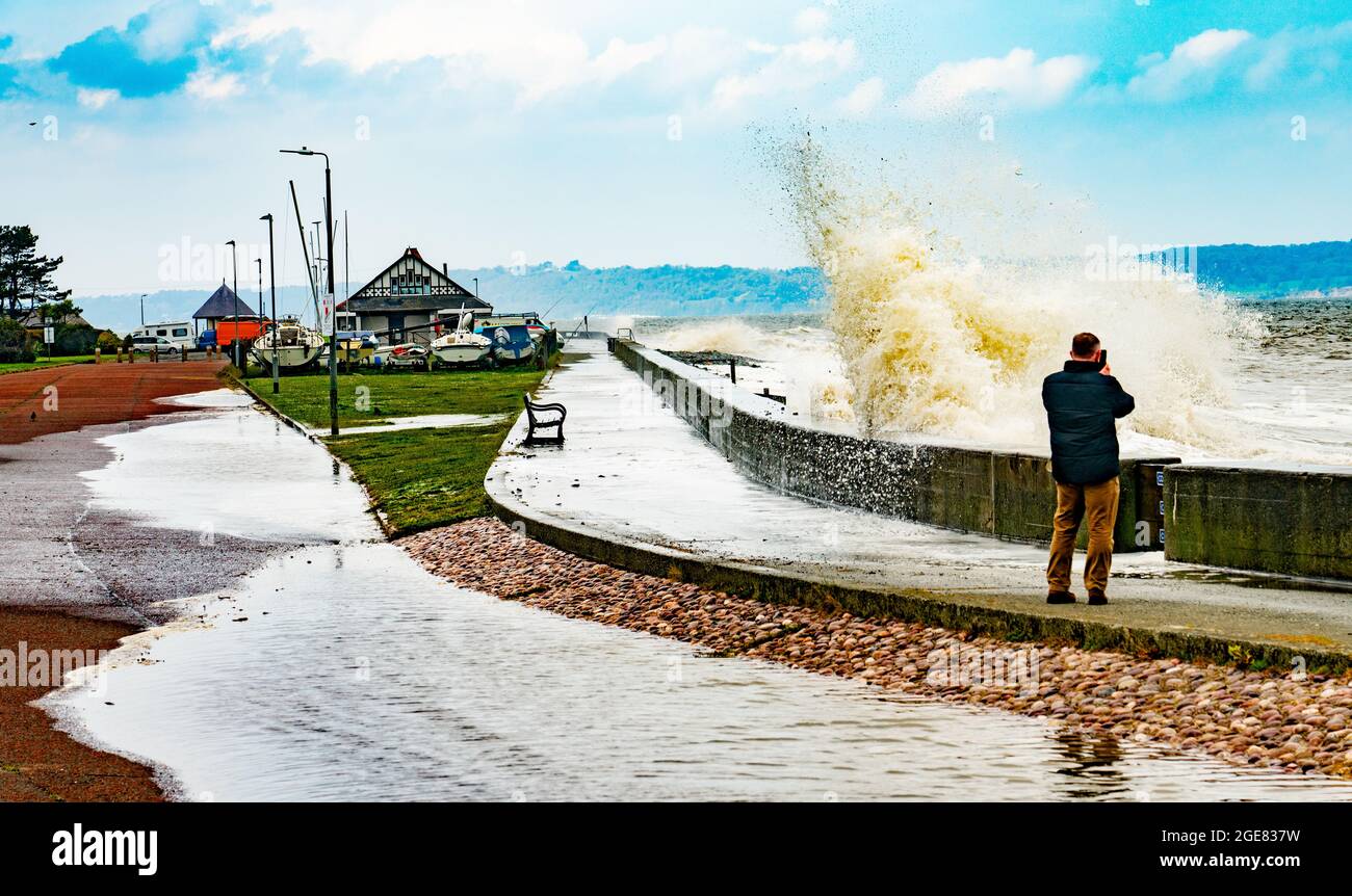 Llanfairfechan promenade on a stormy April day 2021. The Beach ...