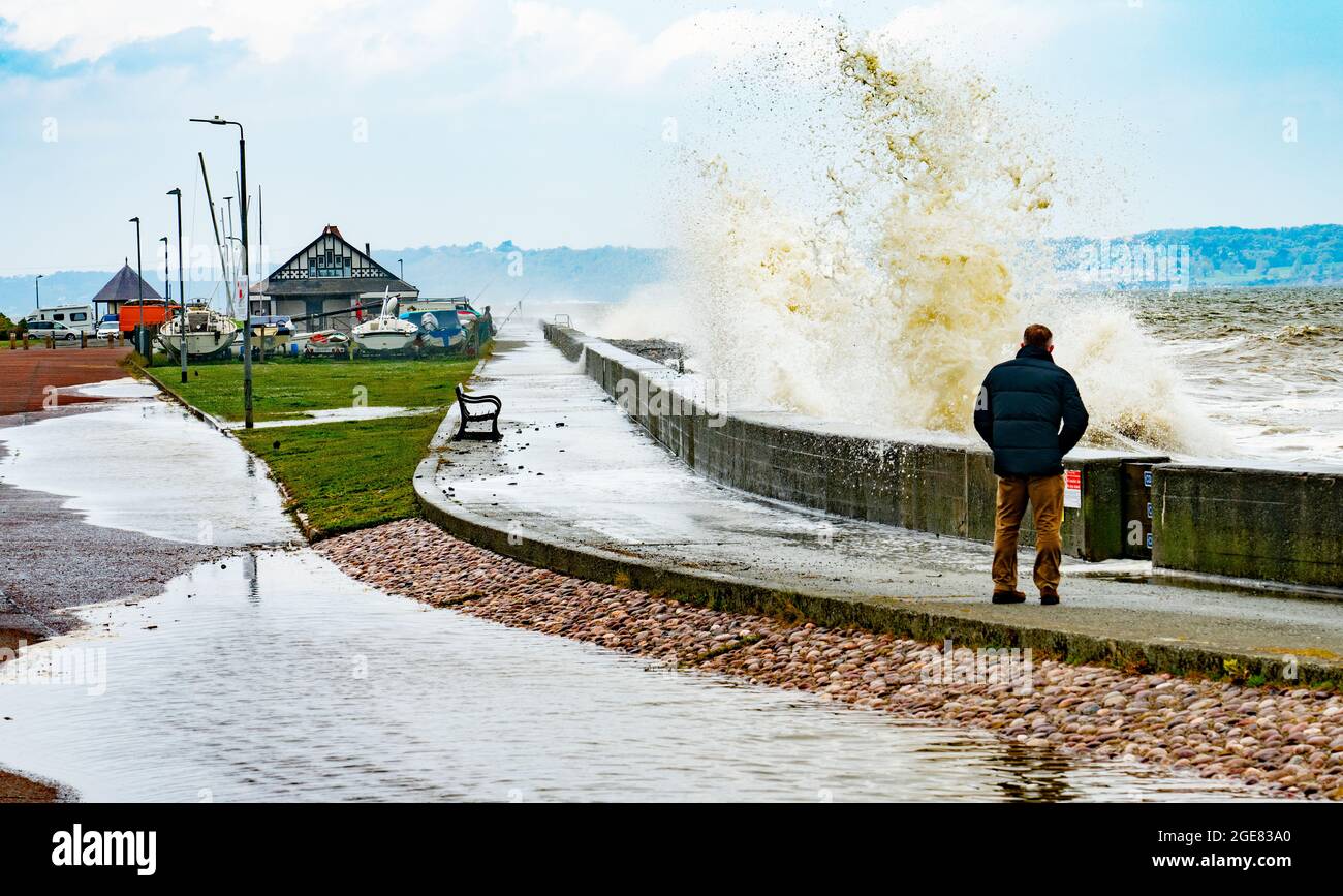Llanfairfechan promenade on a stormy April day 2021. The Beach ...