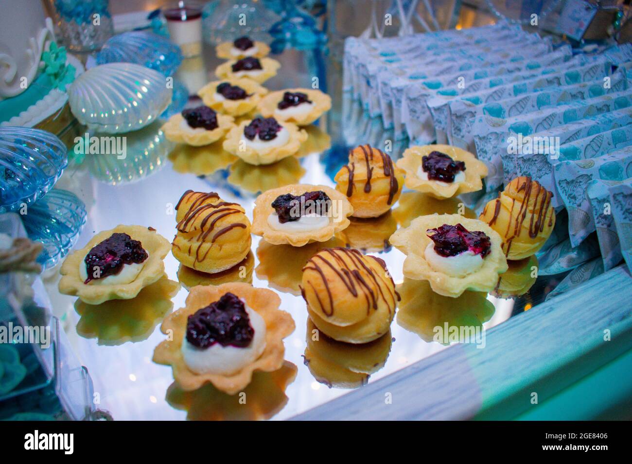 Birthday celebration decorated table with desserts Stock Photo - Alamy