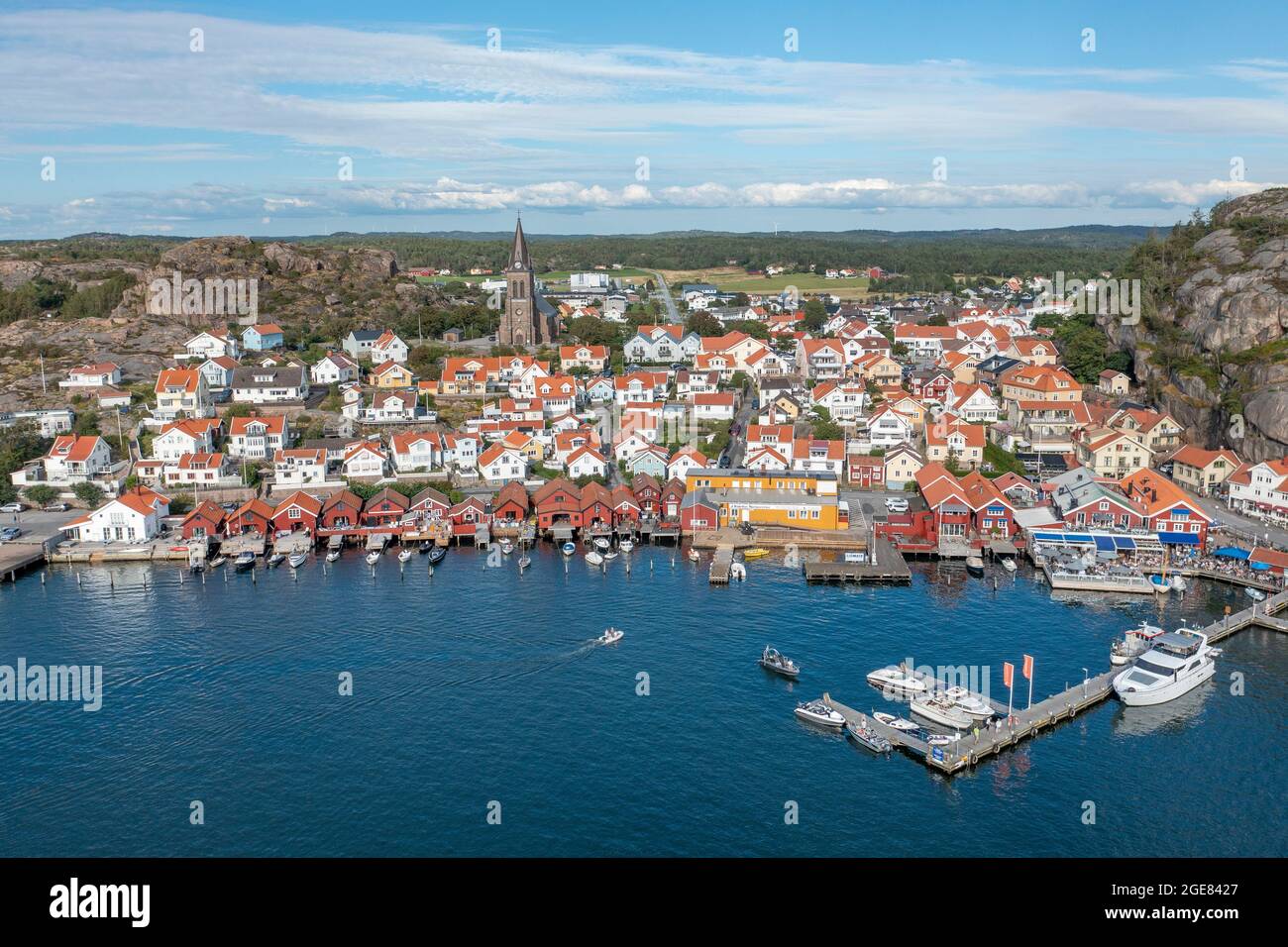 Aerial view of seaside town Fjällbacka (fjallbacka) in Bohuslän, Sweden Stock Photo - Alamy
